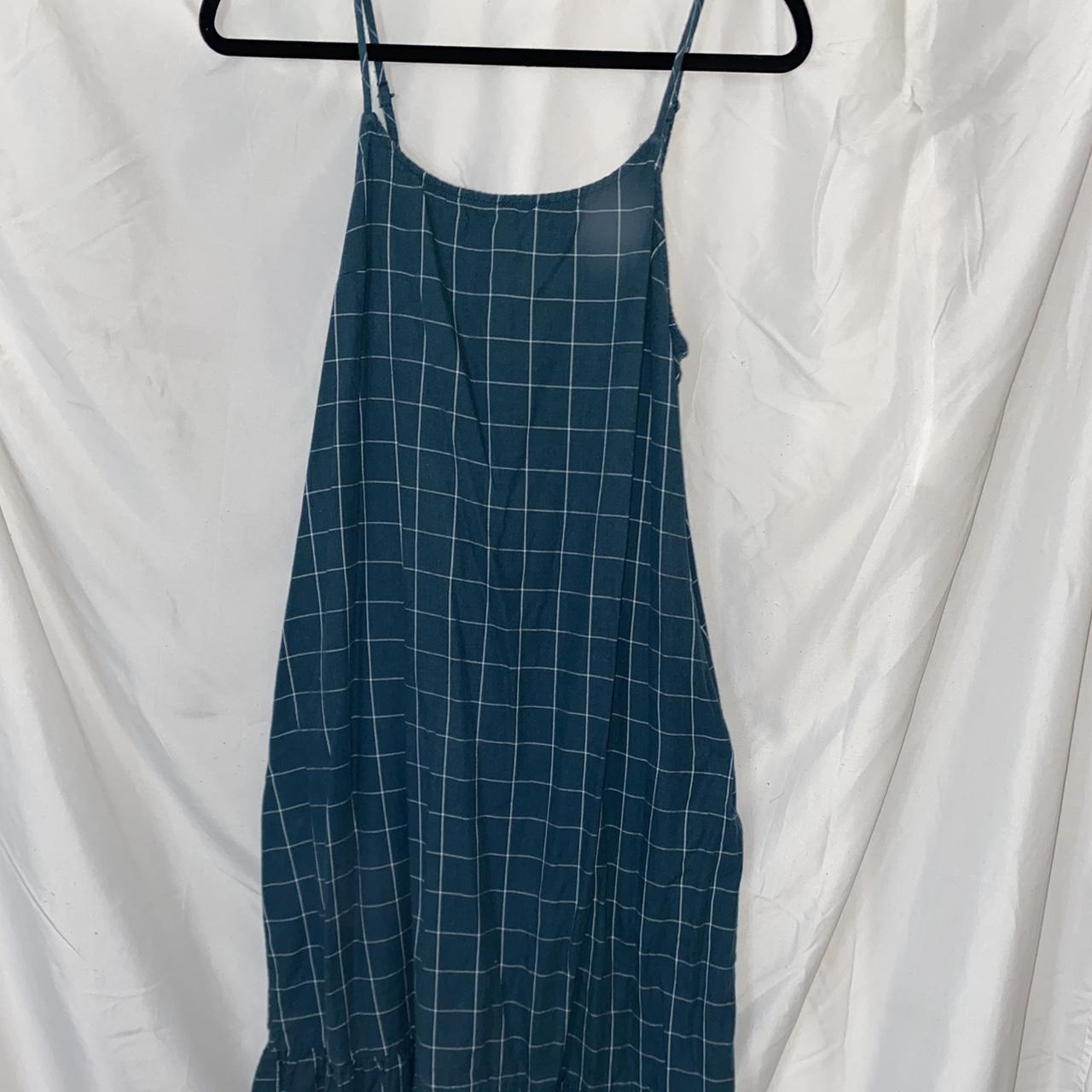 Target green grid print dress: medium - Depop