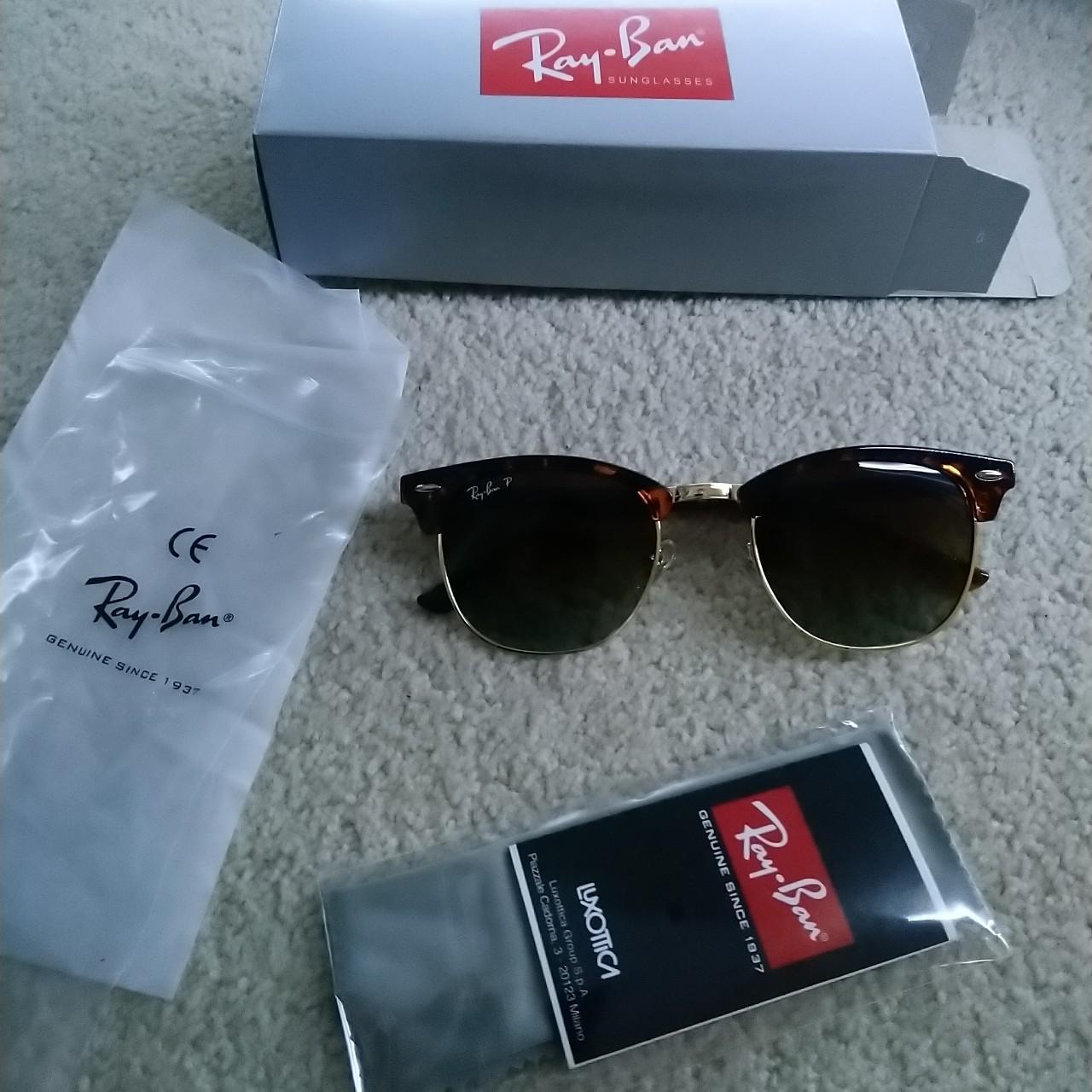Ray-Ban Women's Brown and Burgundy Sunglasses | Depop