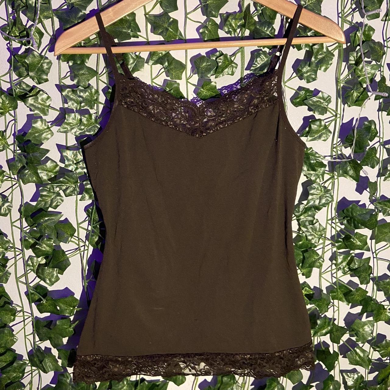 🍂brown Tank Top🍂 Super Cute Lacy Detail At Top And Depop