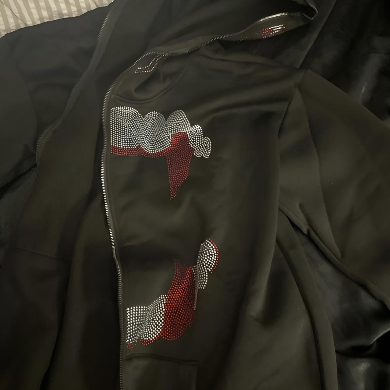 Opium Y2K style zip-up hoodie. does have pretty... - Depop