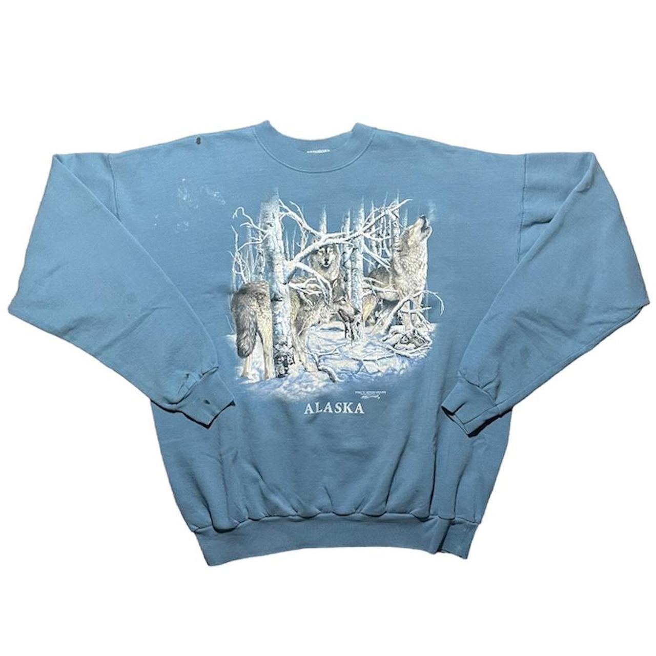 •Vintage hanes Alaska Animal destination pullover... - Depop