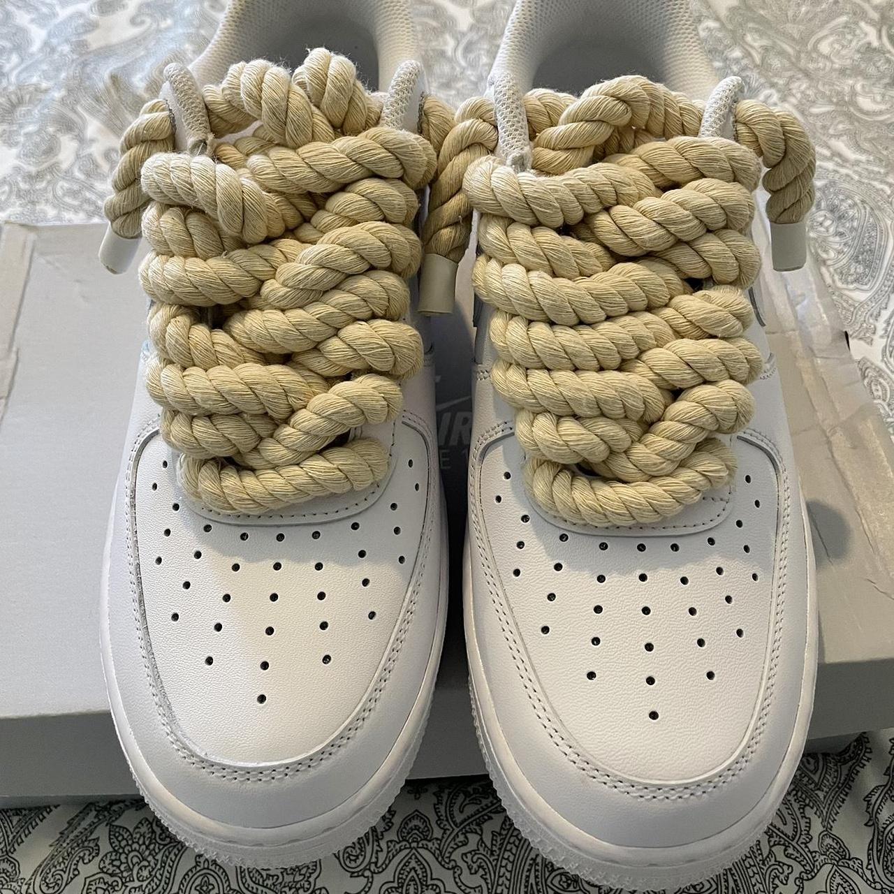 White Air Force 1 rope laces 🤍 authentic New with... - Depop