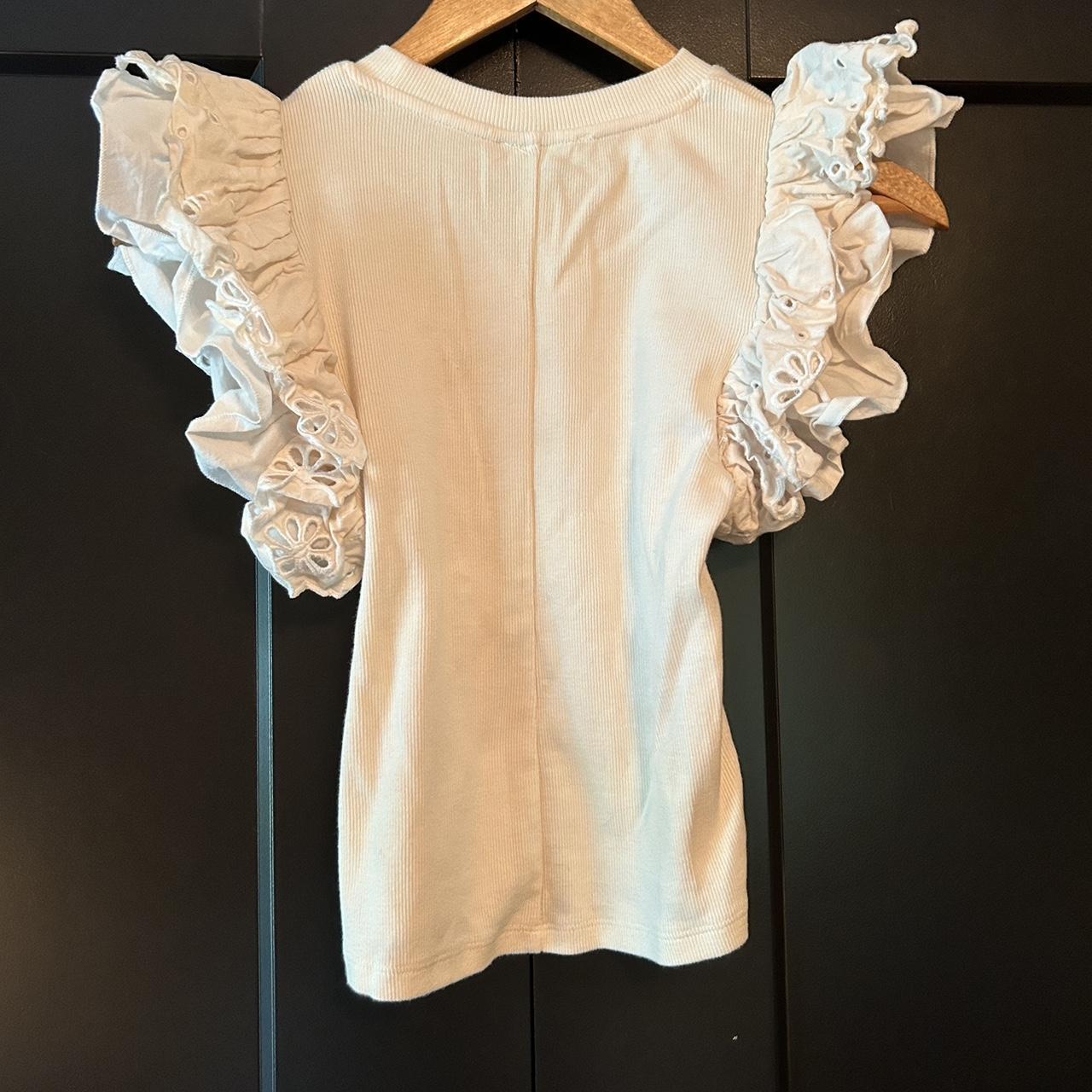 zara ruffle top, super cute! the color is a sorta... - Depop