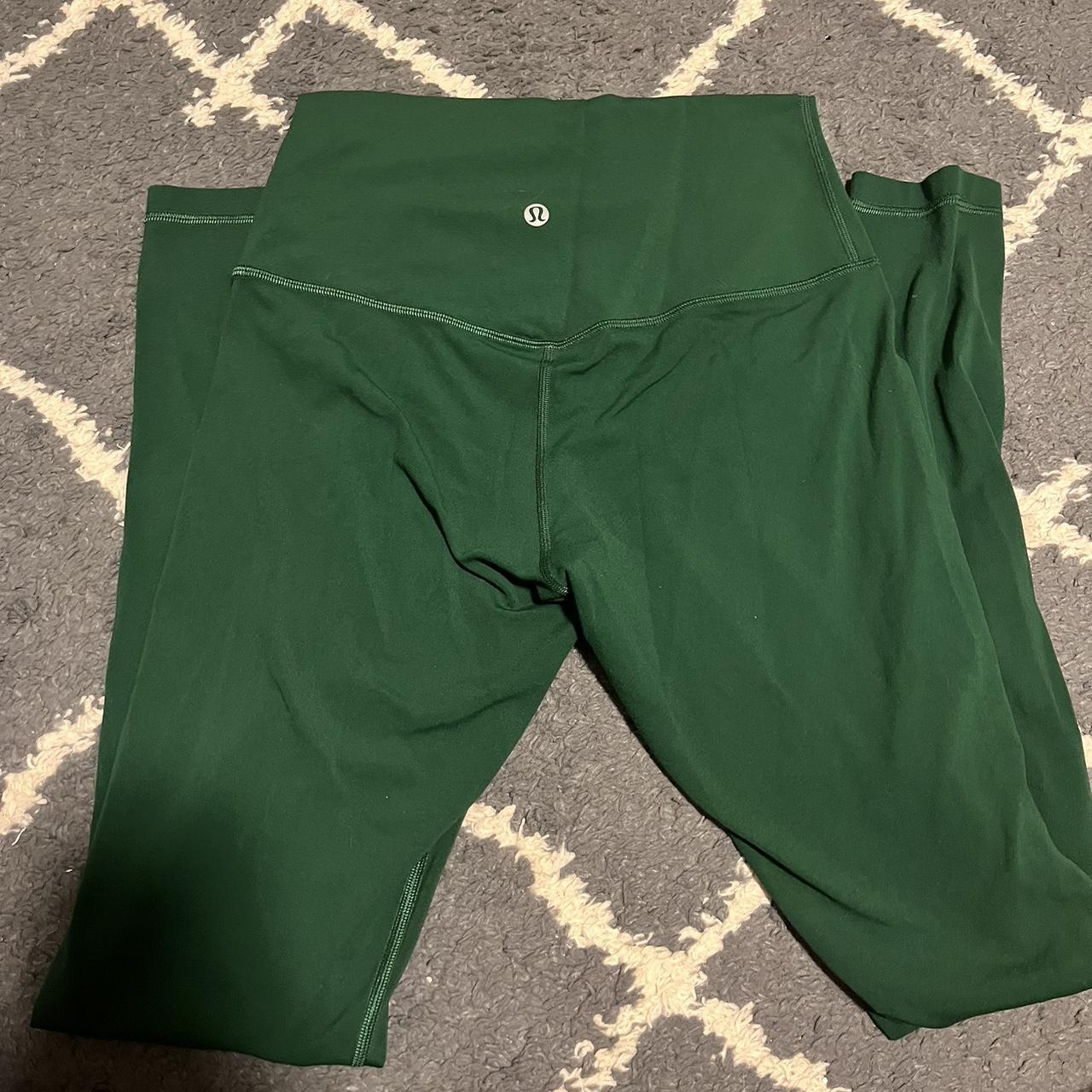 dark green lululemon leggings size 6 worn maybe 5... - Depop