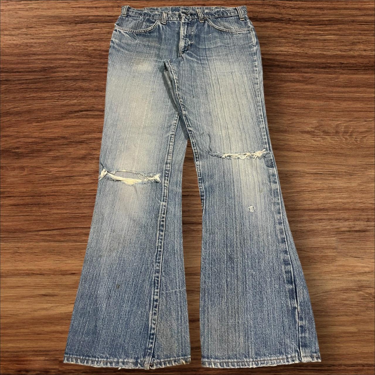1970 Levi’s 684 Orange Tab Bell Bottom Talon Zip... | Depop