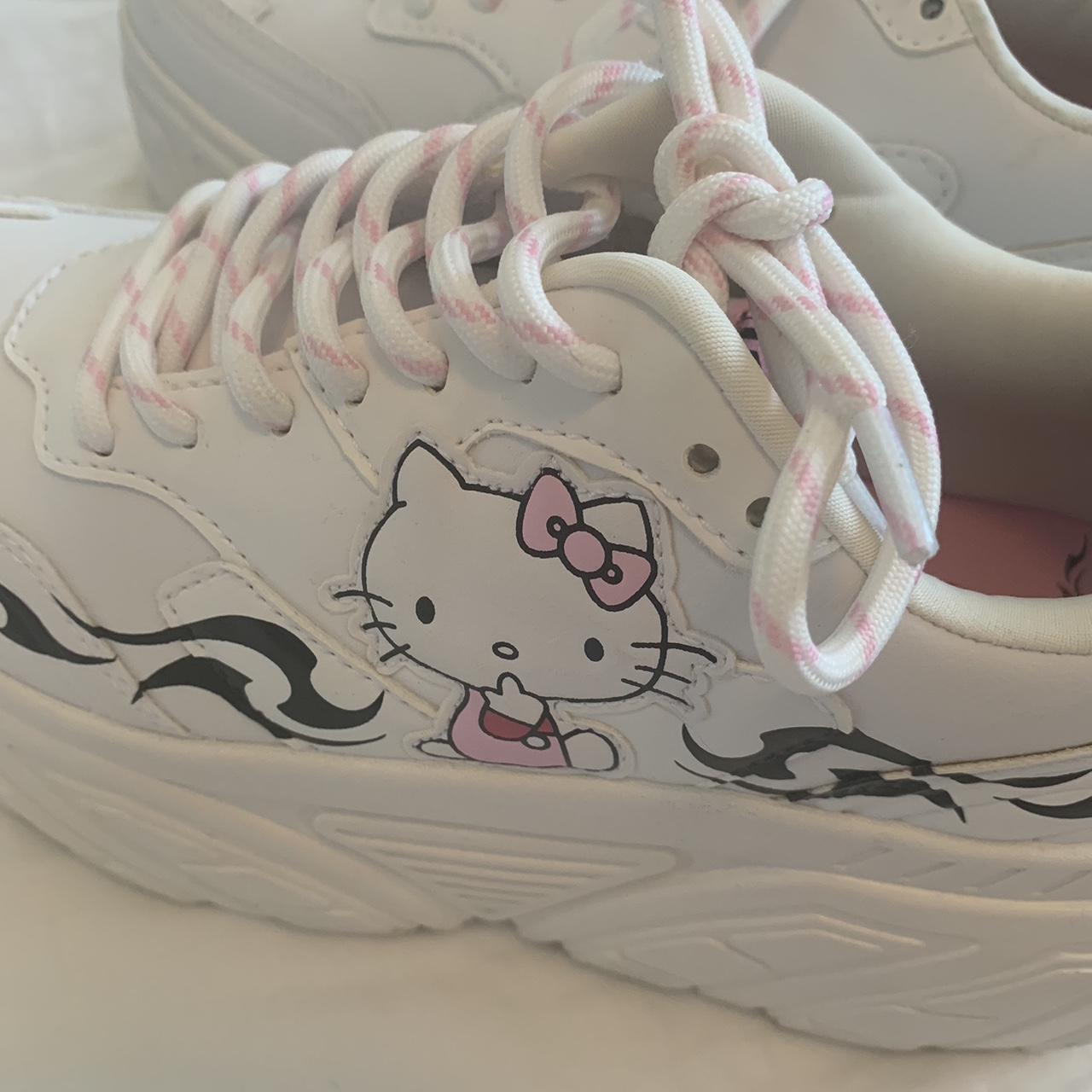 hello kitty platform trainers only worn once - Depop