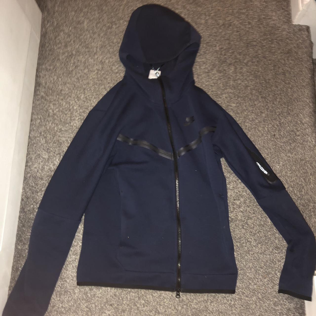 Navy blue tech fleece worn a few times but in... - Depop