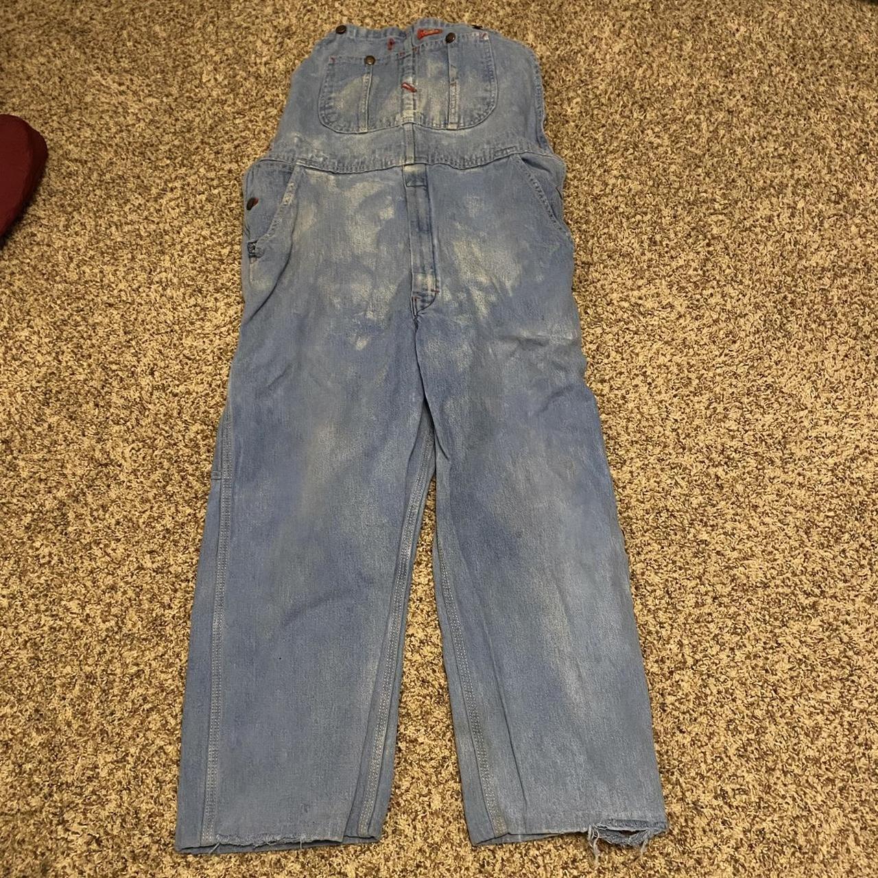DICKIES FADED OVERALLS -Very faded and lightly... - Depop