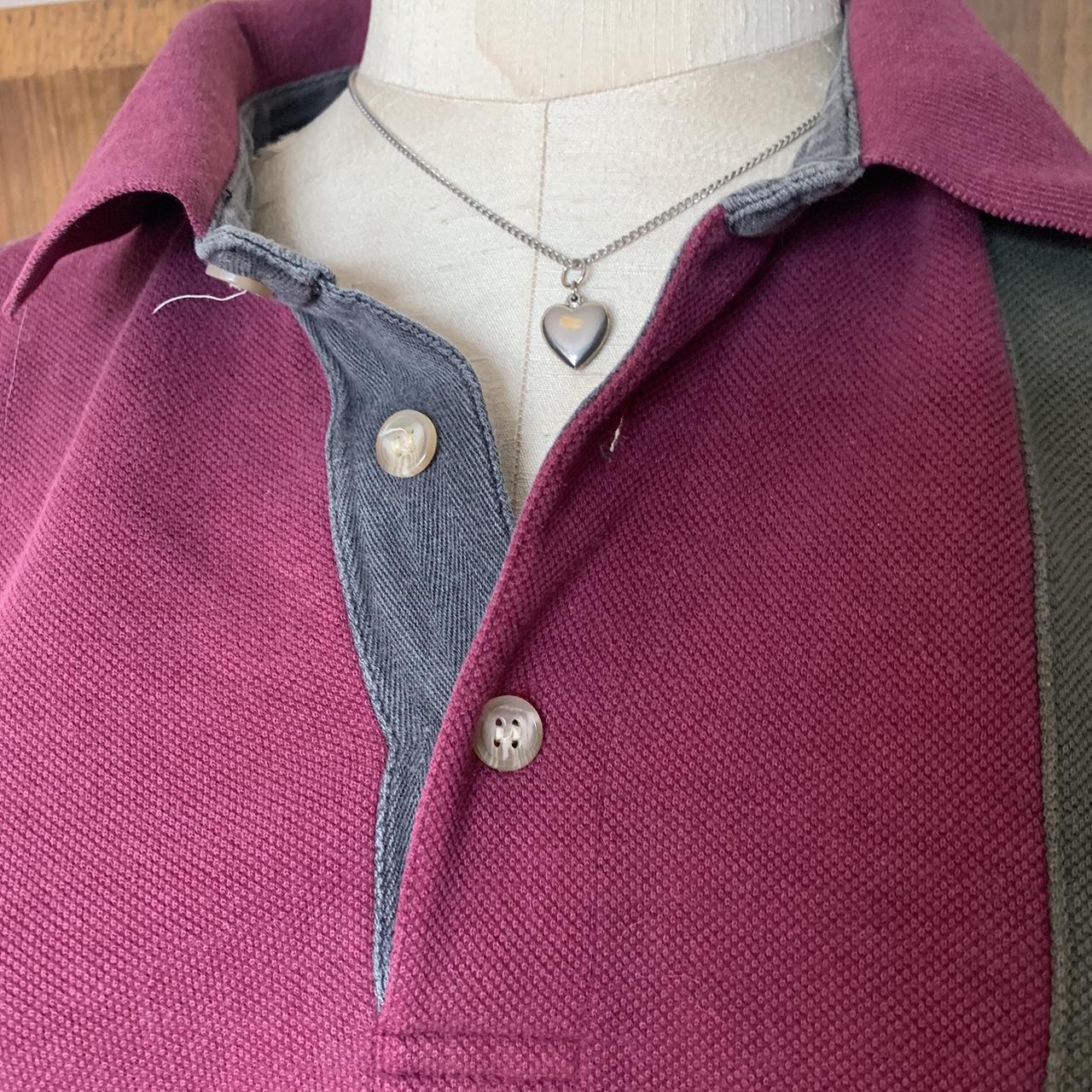 multi colored polo long sleeve no flaws size: x large - Depop