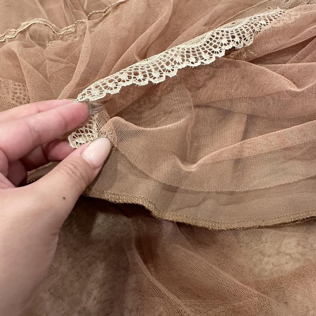 Gorgeous tulle mesh and lace skirt with elastic... - Depop