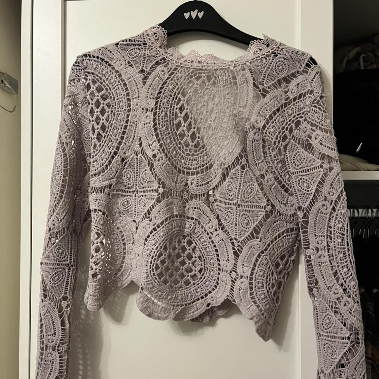 Crochet long sleeve top Size xsmall - Depop