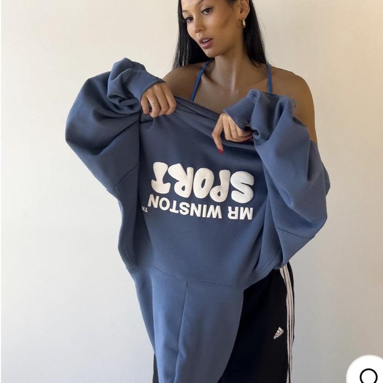 Mr Winston Blue State Puff Hoodie Barely worn Size... - Depop