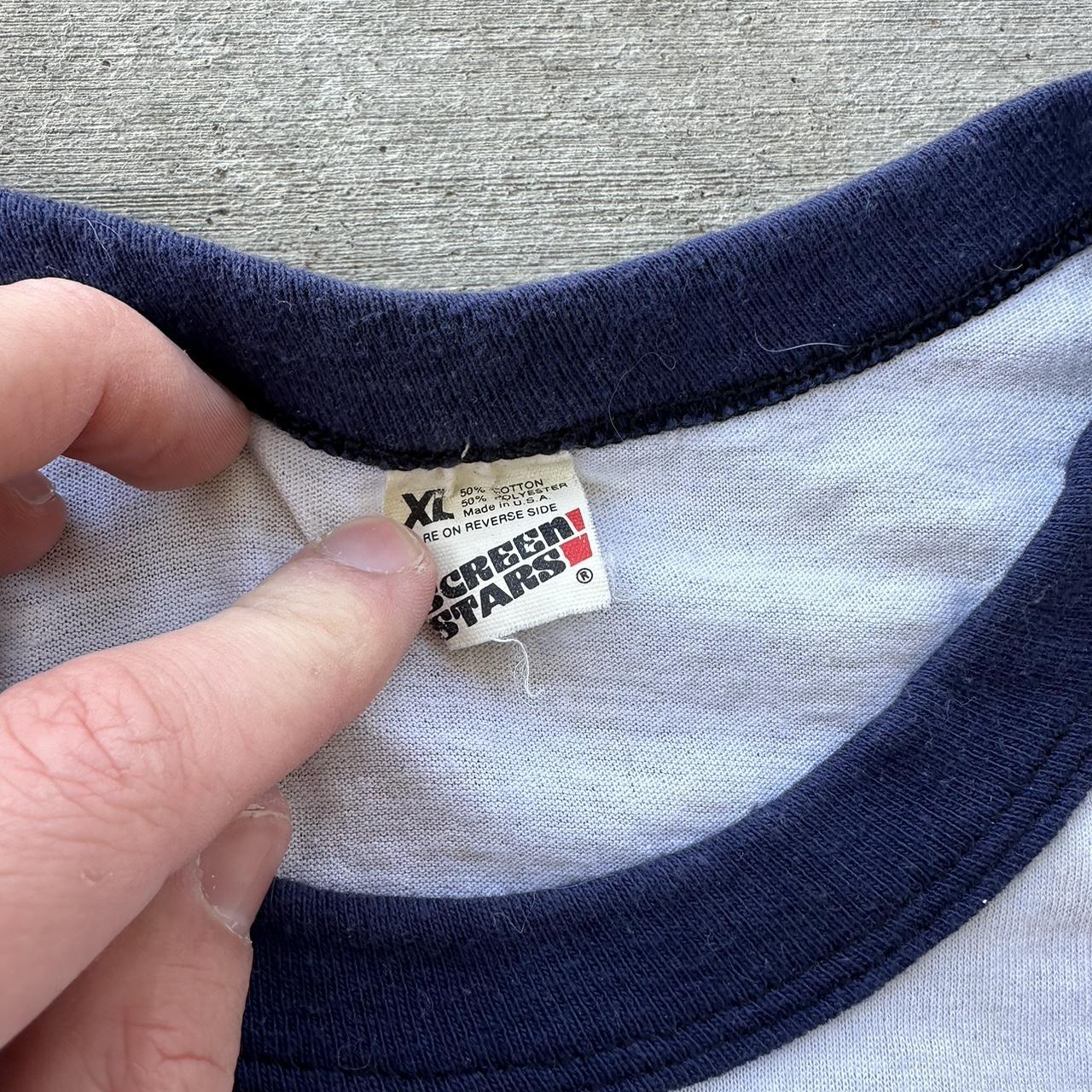 80s Screen Stars Ringer Shirt (Stained up) - Depop