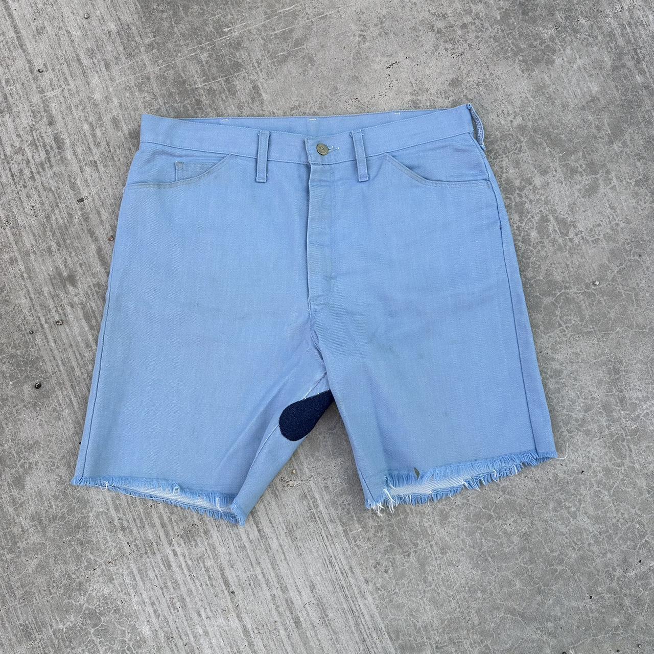 60s Cutoff Jean Shorts (Patches under the leg as... - Depop