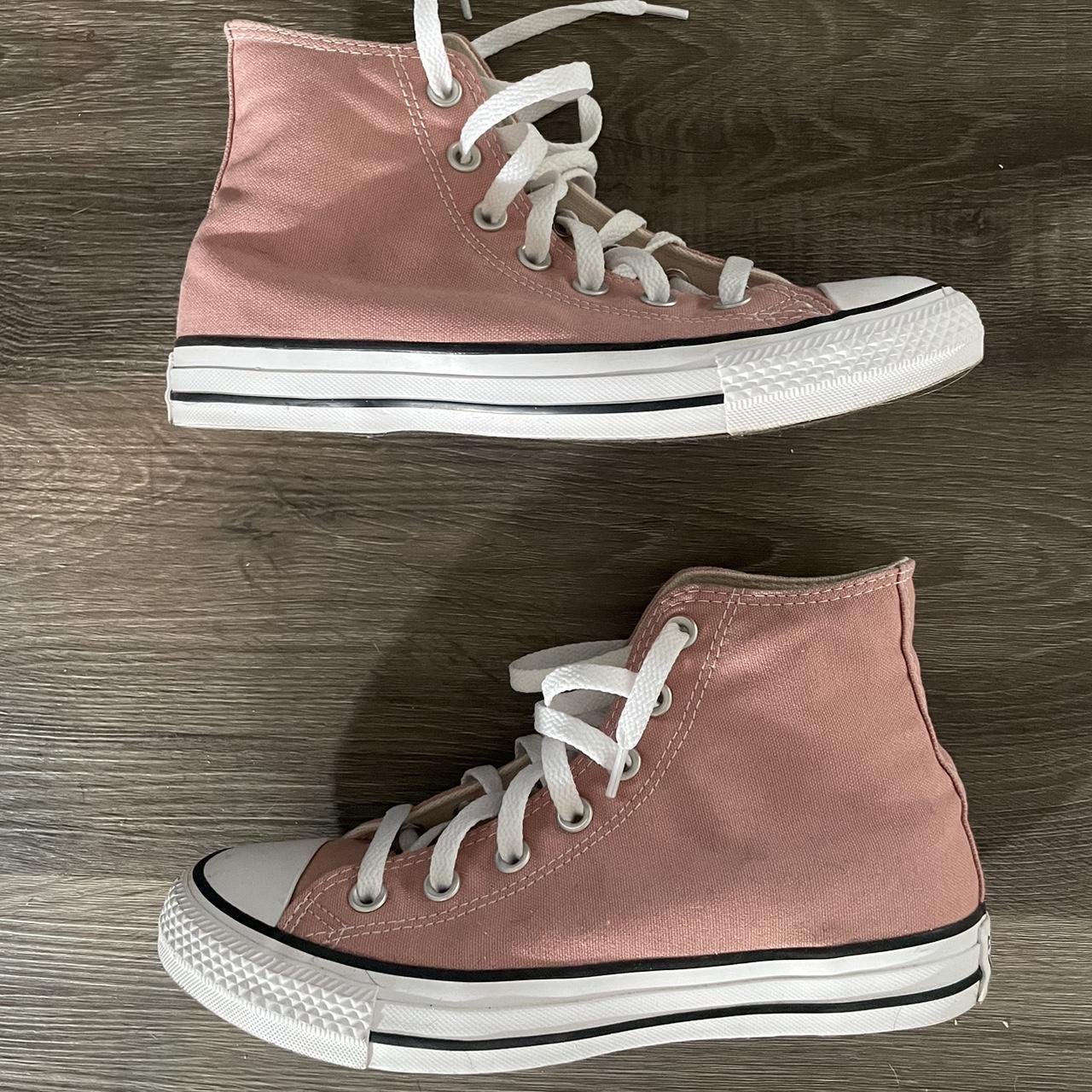 converse high tops in canyon dusk pink color size 7... - Depop