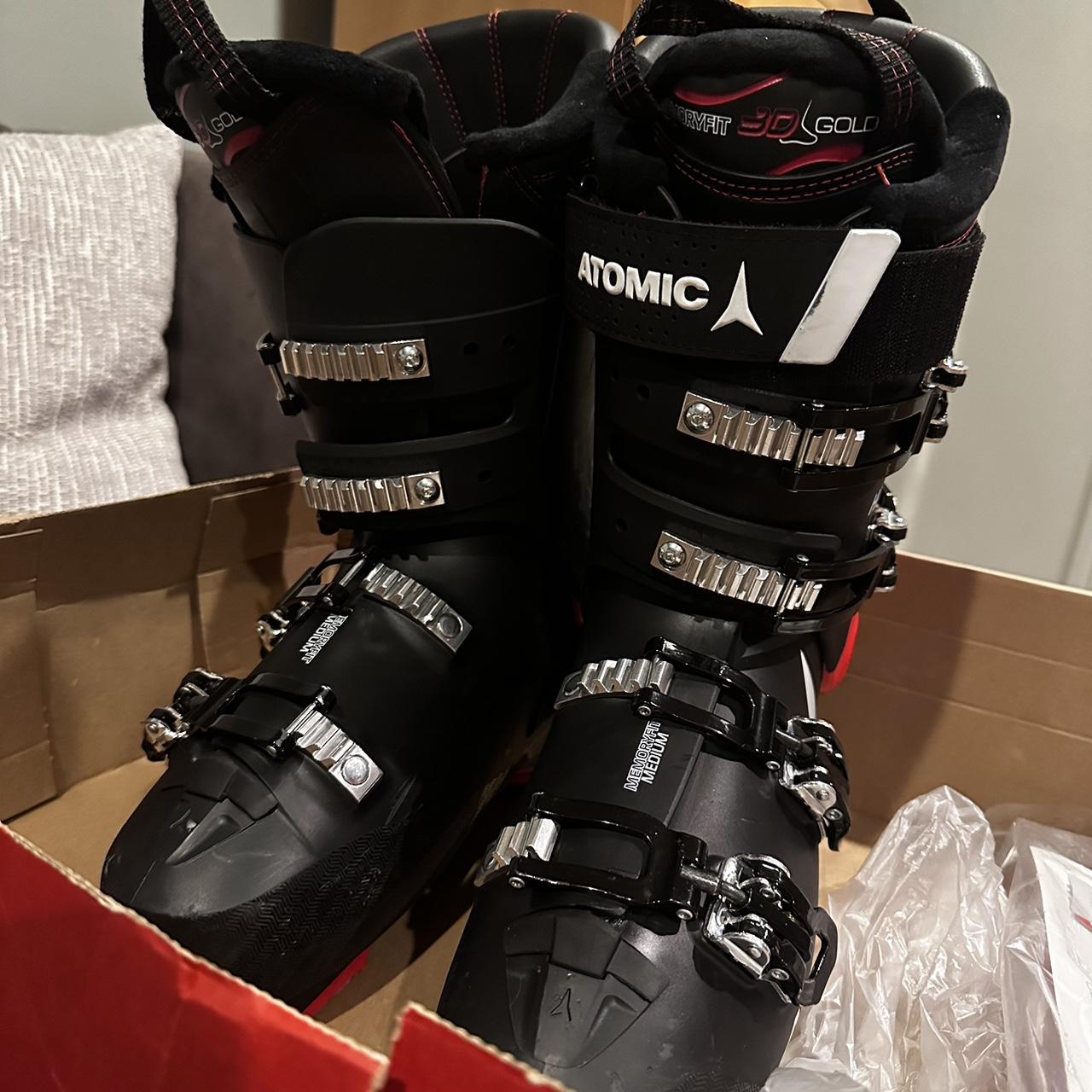 Atomic Men's Black and Red Boots | Depop