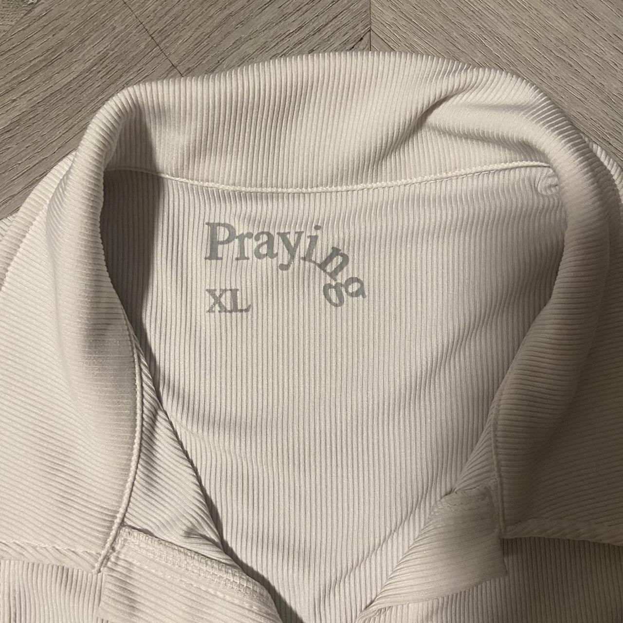 Praying Father Figure Cropped Polo Has a few stains... - Depop