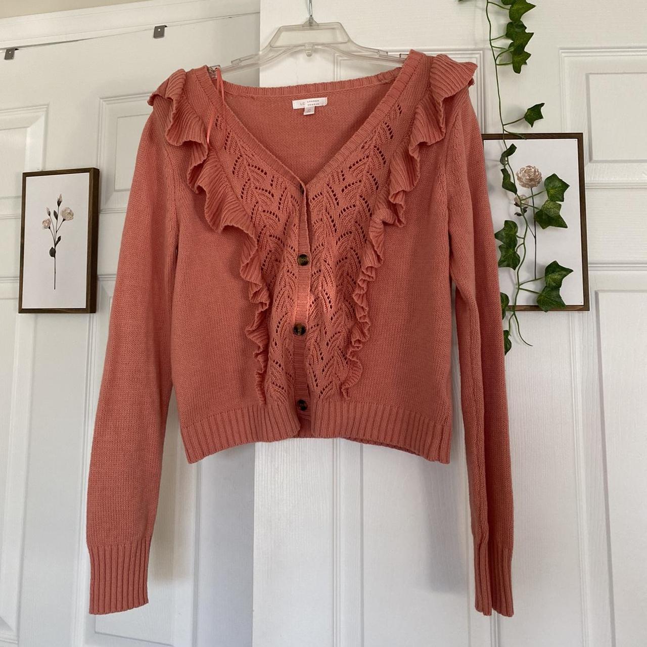 Knitted Pink Ruffle Sweater! 🌸 !!MESSAGE US BEFORE... - Depop