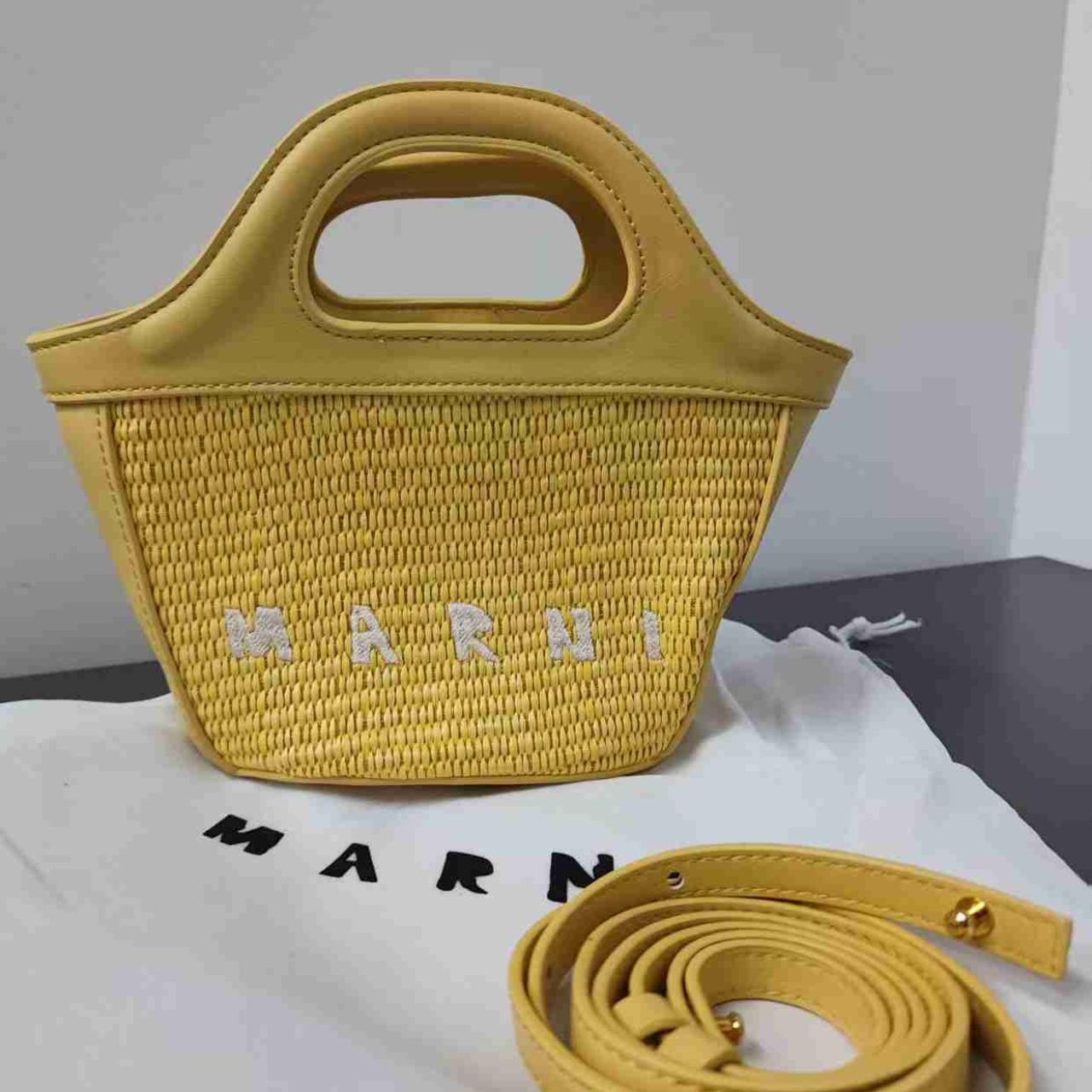 Marni yellow mini bag basket bag shoulder bag | Depop