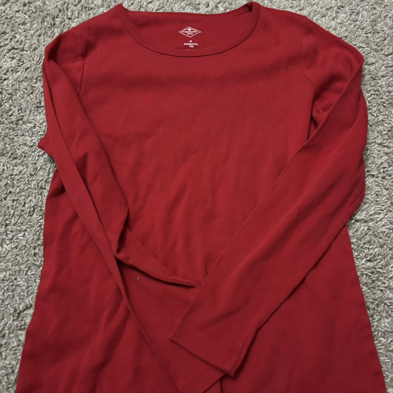 Red long sleeved shirt #longsleeve - Depop
