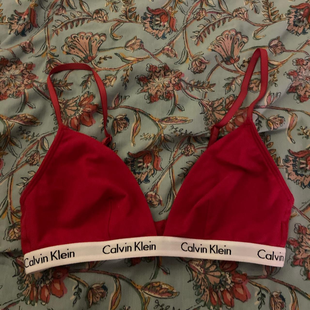 Red Calvin Klein Bra - Depop