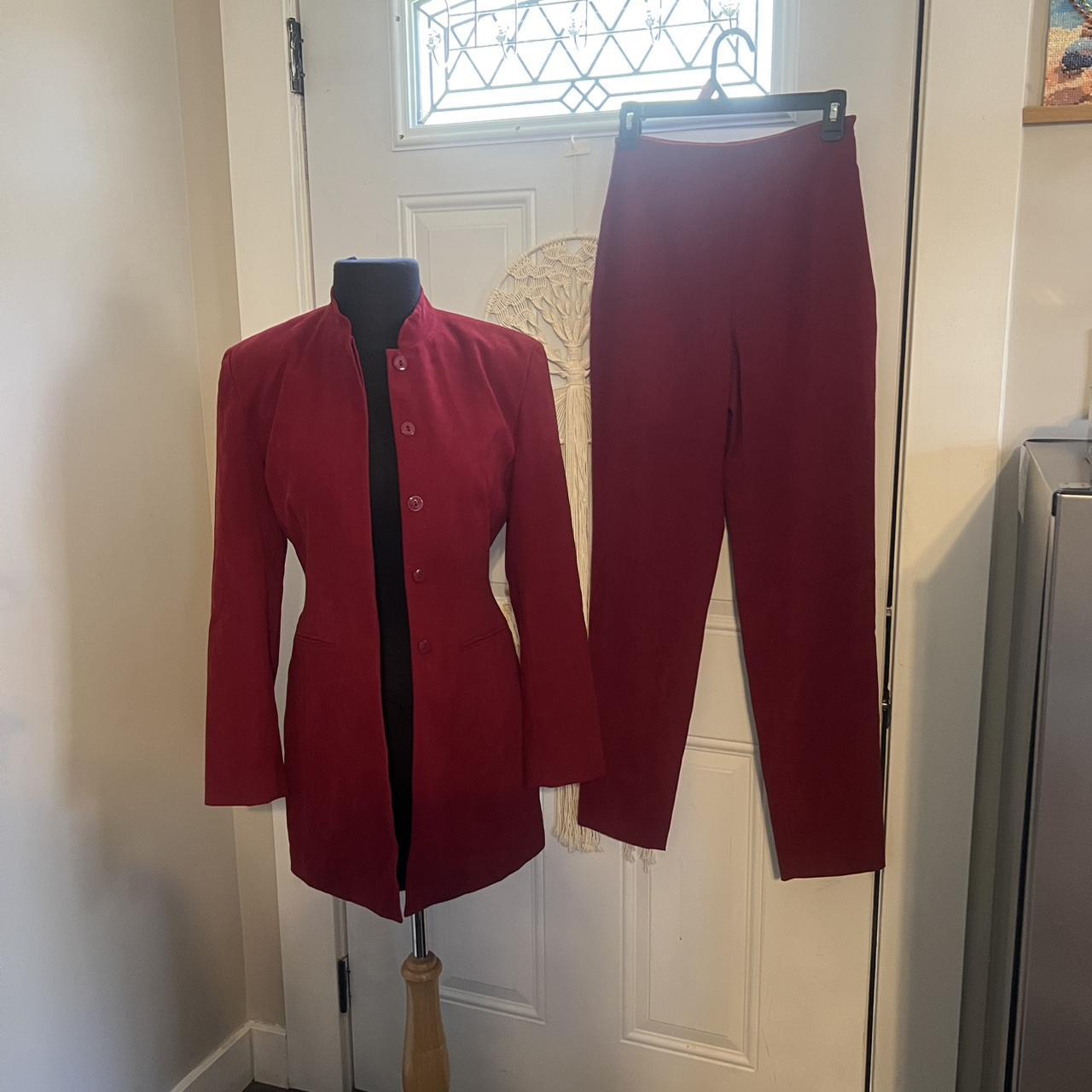Red Cliche suit with matching jacket and pants... | Depop