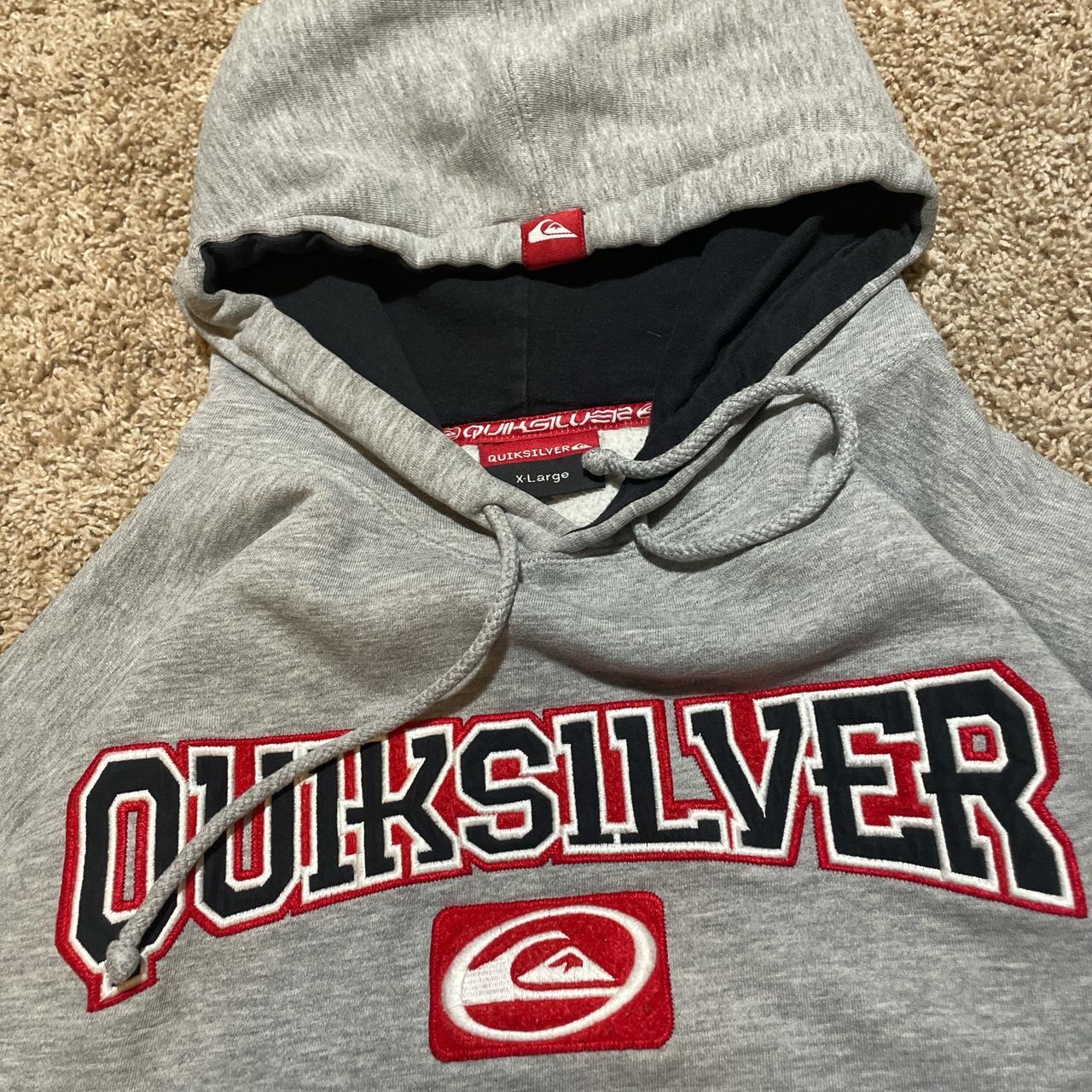 vintage grey quicksilver hoodie [ details ] + size... - Depop