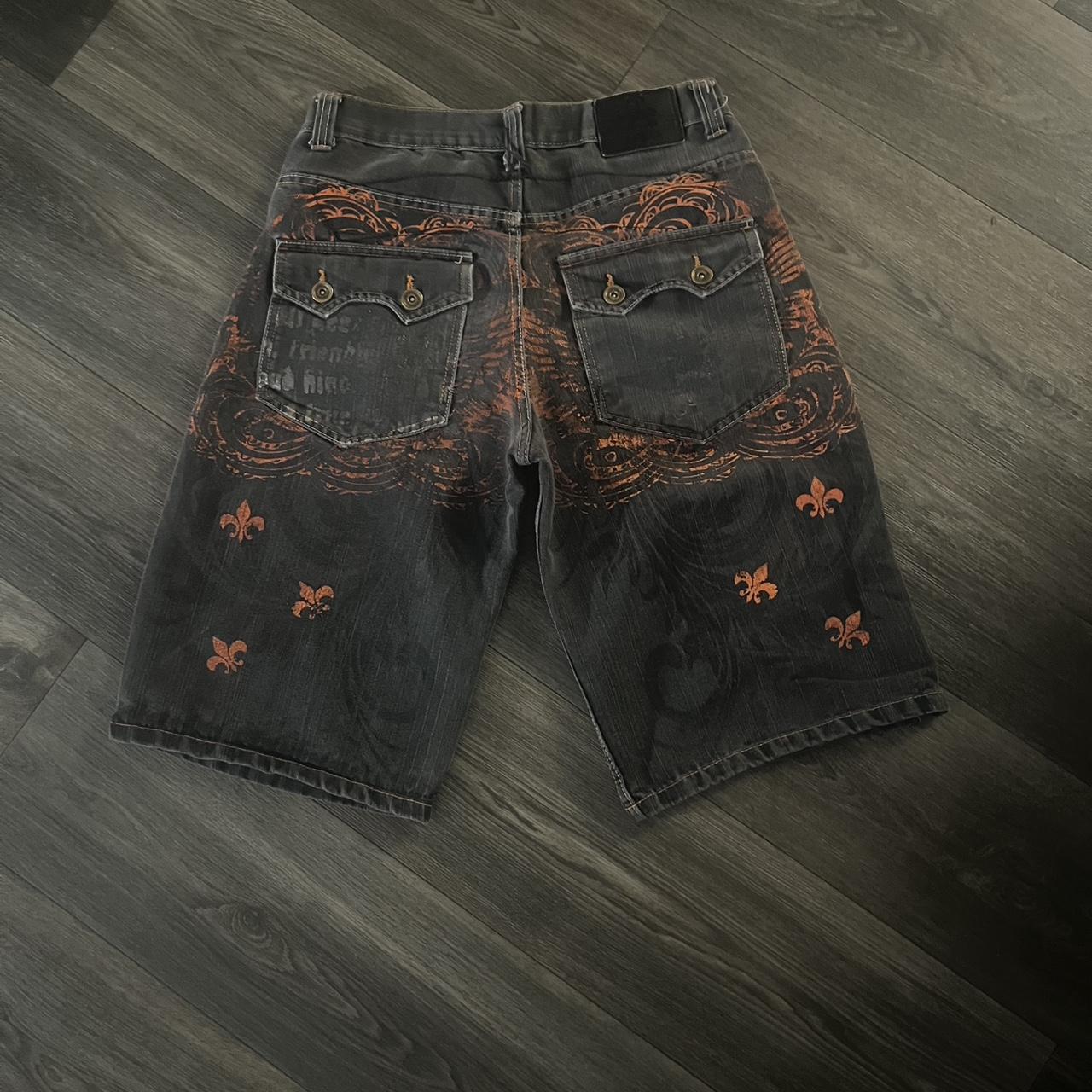 Beautiful Jorts nice design on the back size 34 Let... | Depop