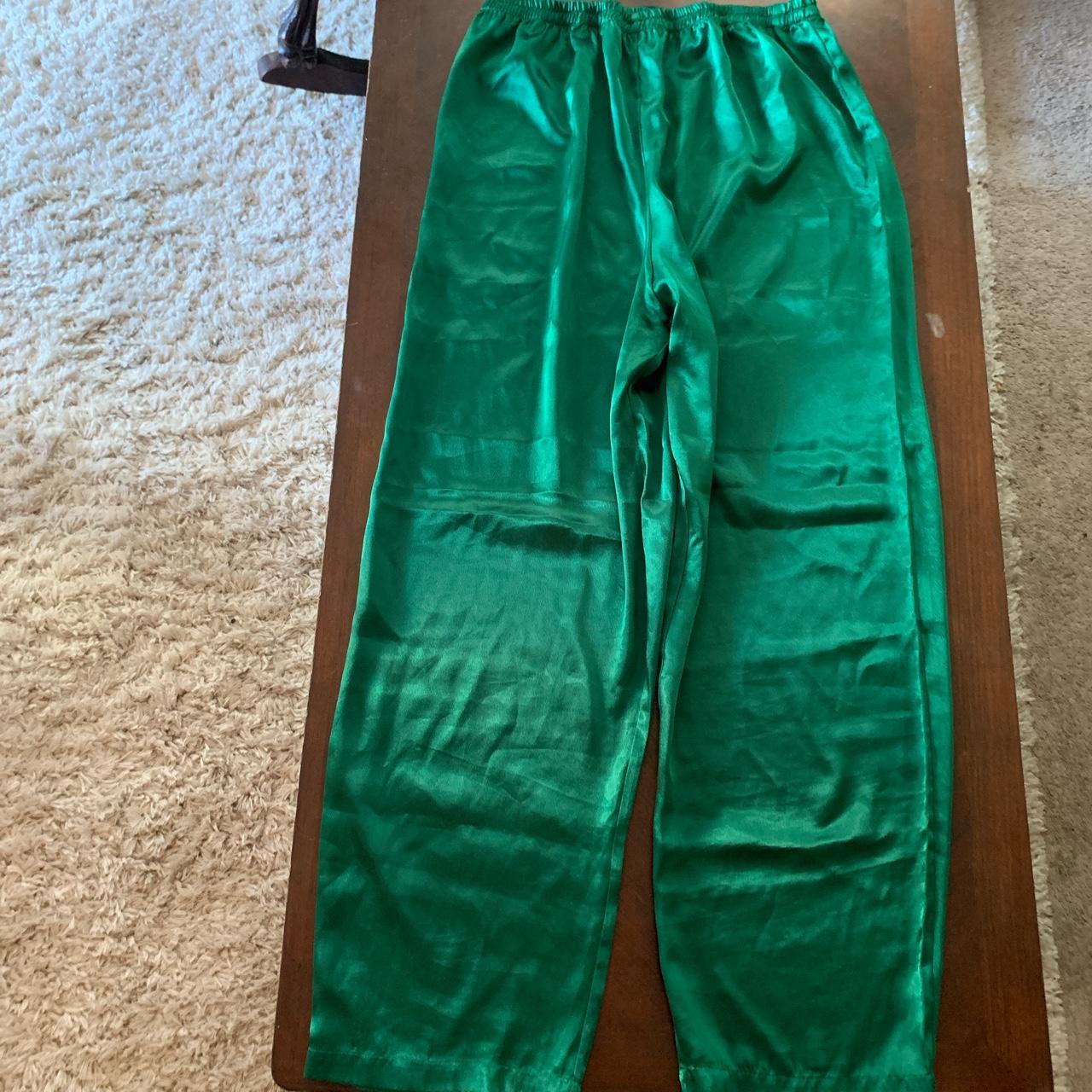 Vintage Victoria’s Secret green silky polyester... - Depop Vintage Victoria’s Secret green silky polyester... - Depop