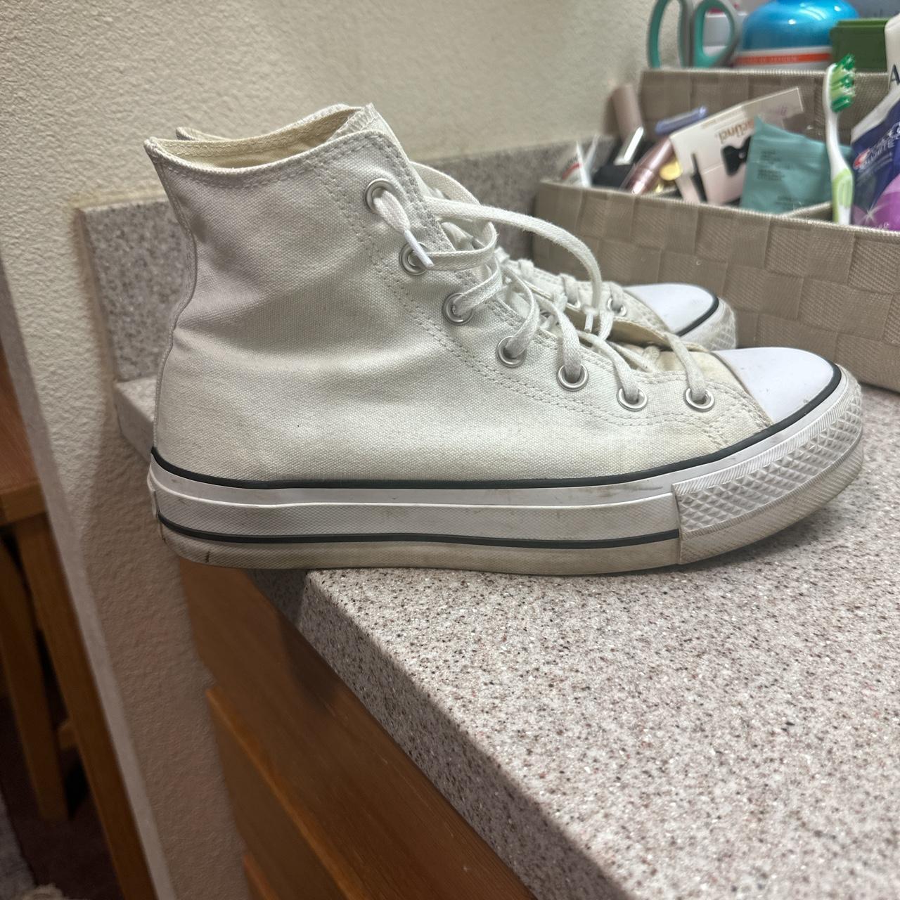 White platform converse! Worn a handful of times.... - Depop