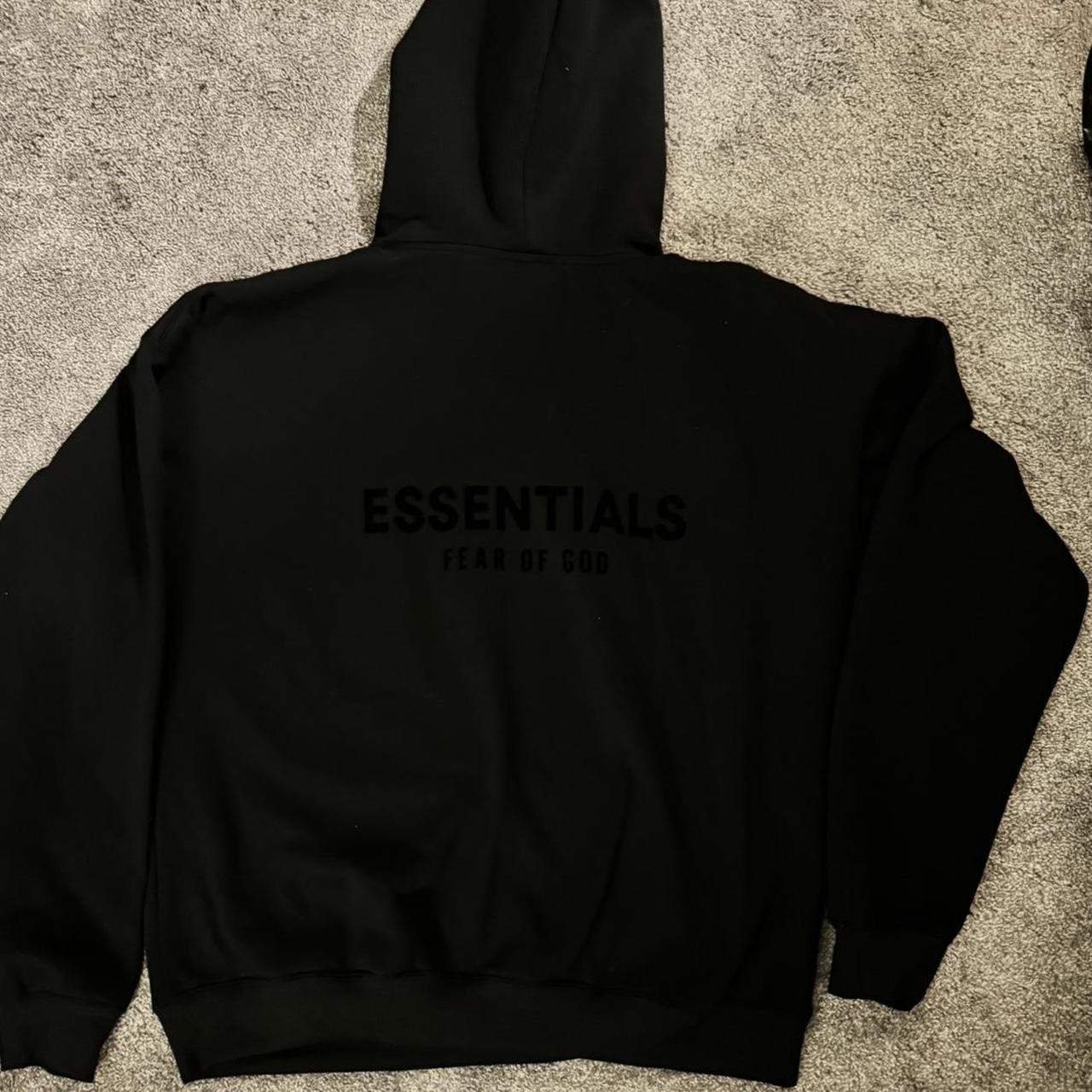 Black essentials hoodie Size L Same day... - Depop