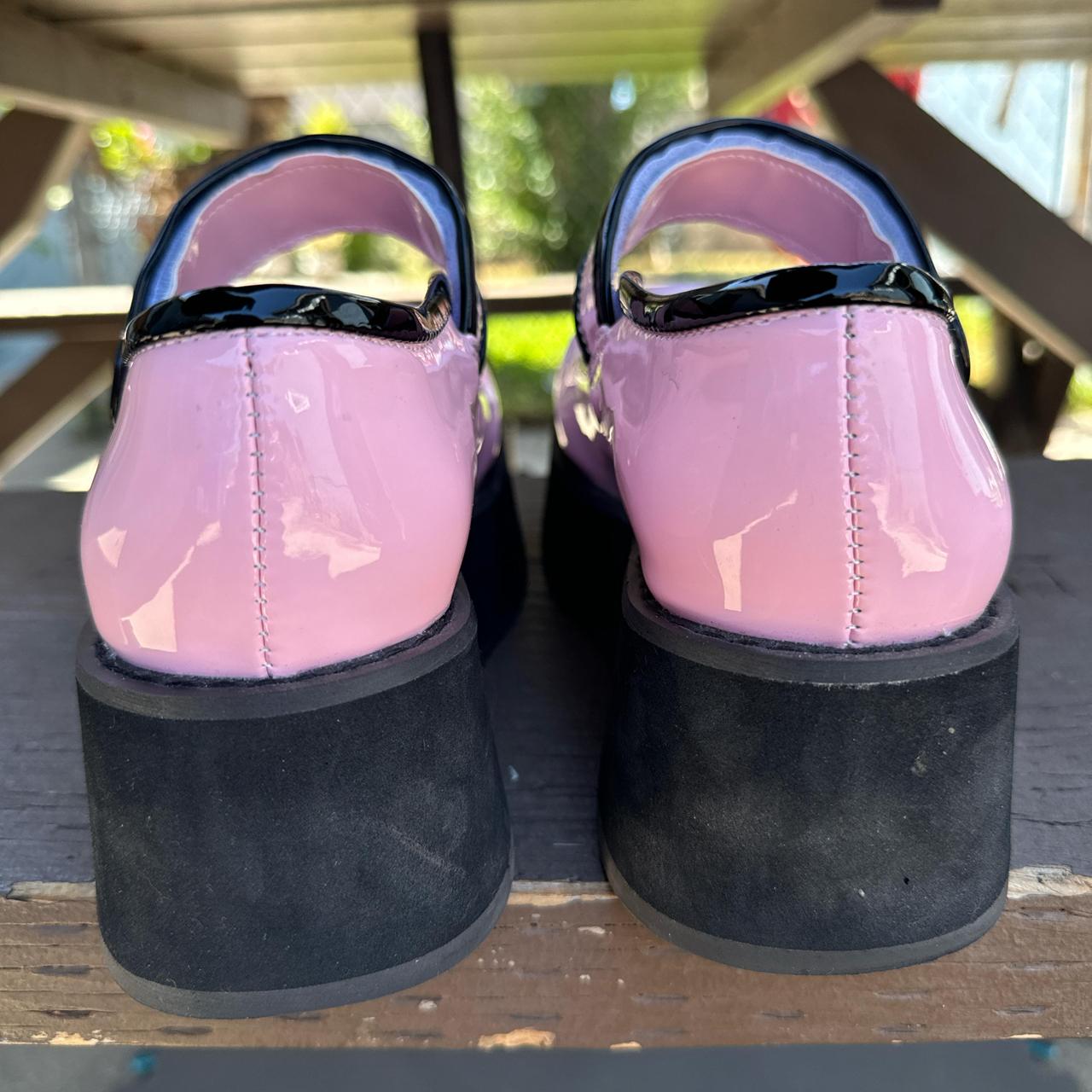 Baby pink Demonia platforms with Velcro... - Depop