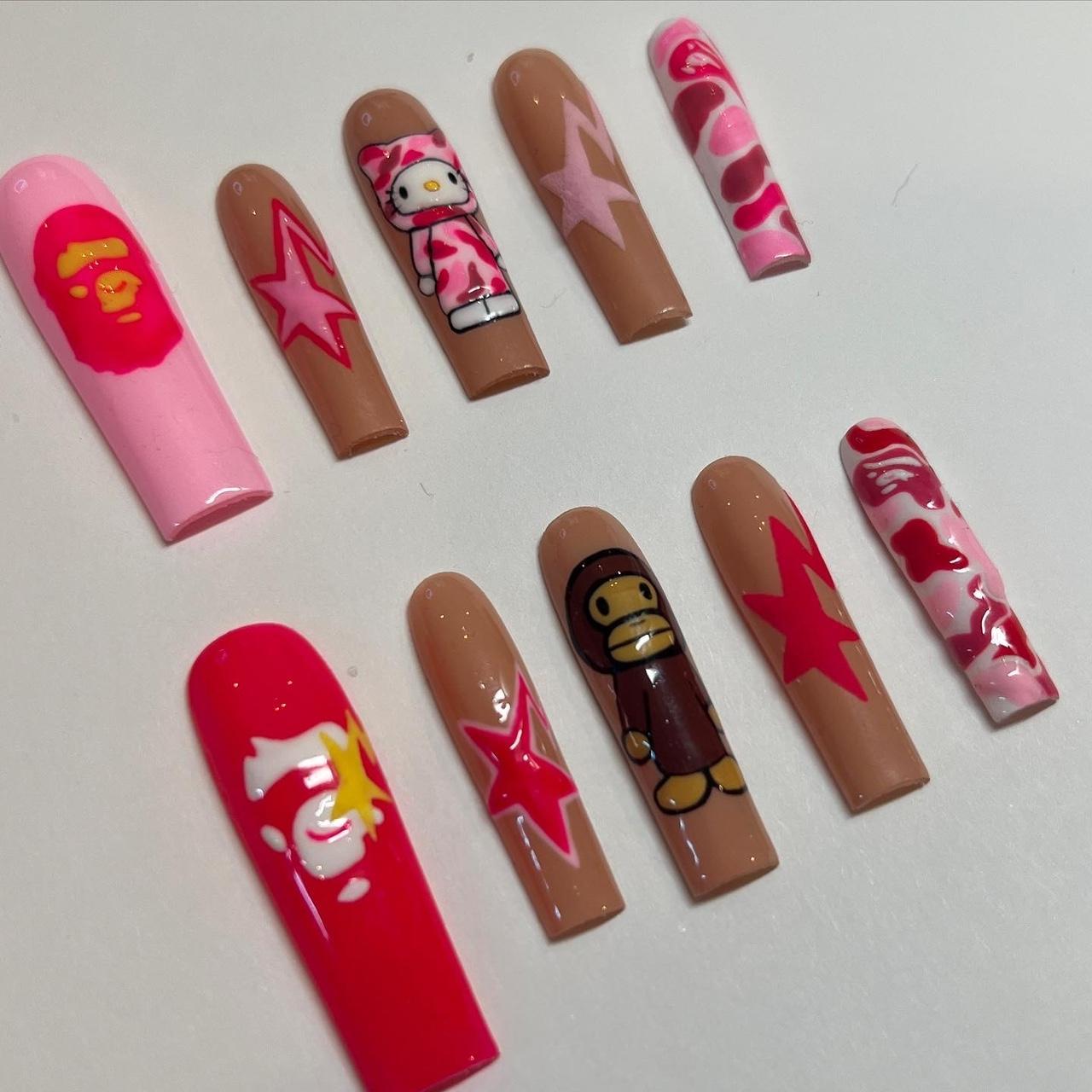 Bapsta x hello kitty press on nails In your... - Depop