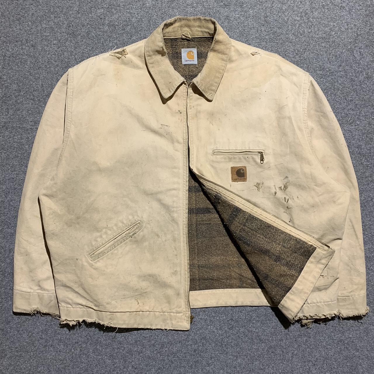 Carhartt Detroit Jacket Made in USA Light beige,... - Depop