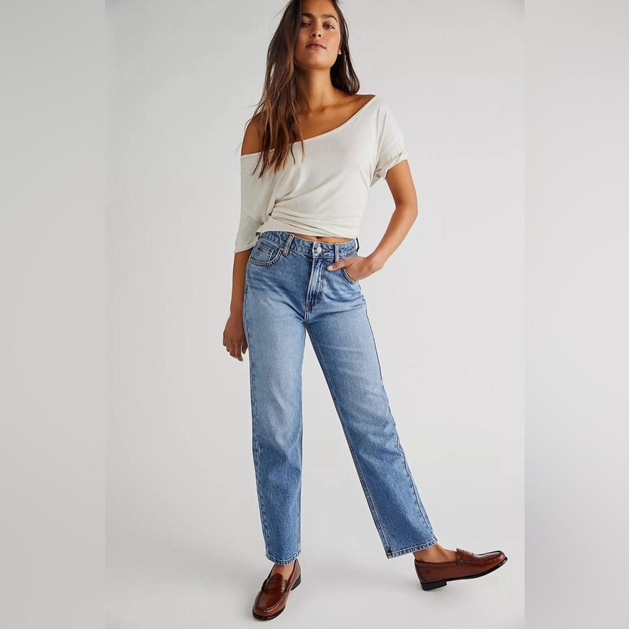 The Pacifica Straight-Leg Jeans by Free People... - Depop