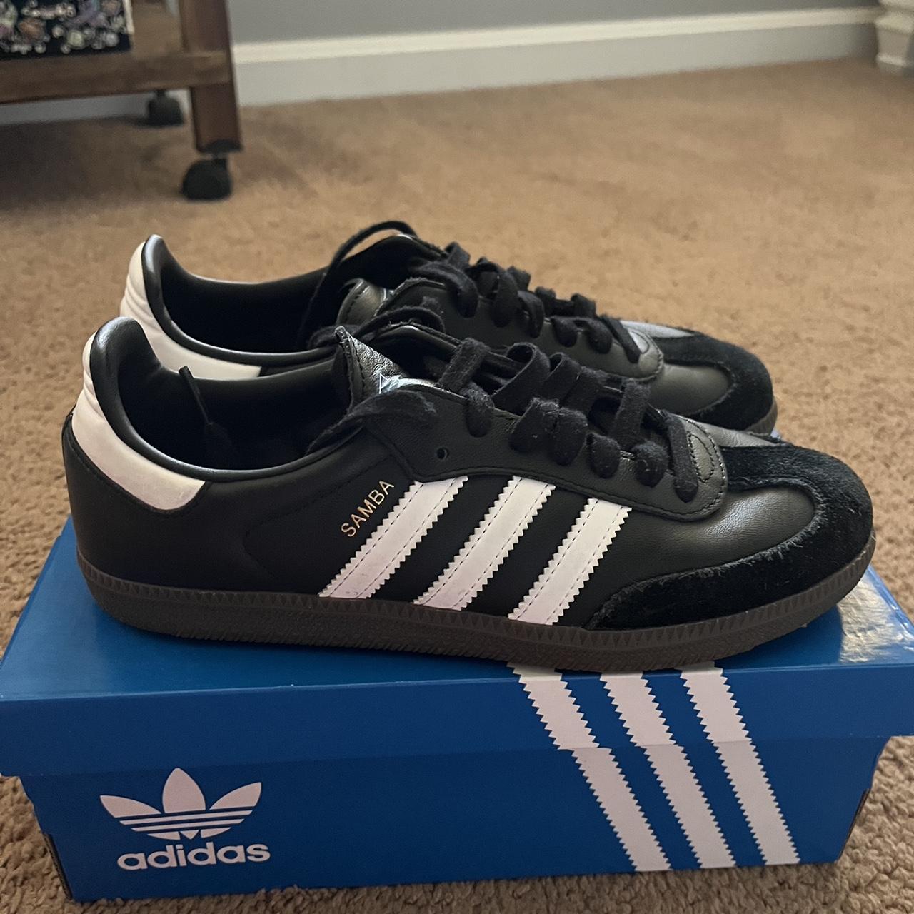 black adidas sambas size 6 mens women 7.5 - Depop