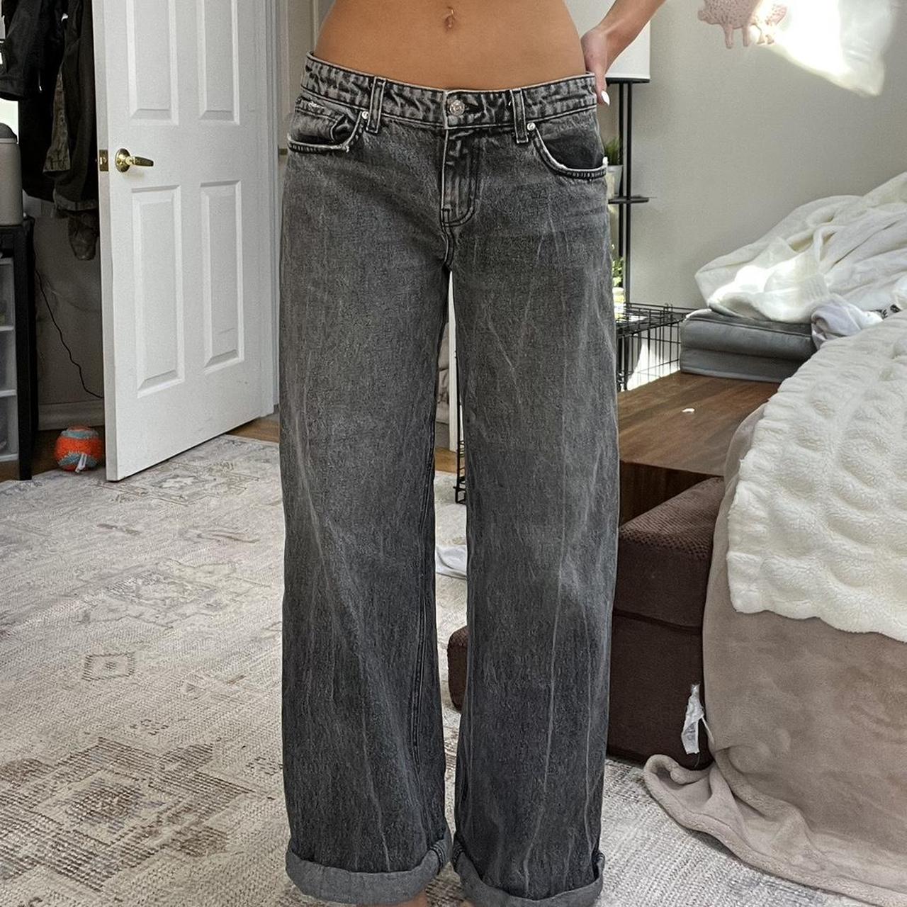 Revice denim Low-rise, wide-leg black denim jeans... | Depop