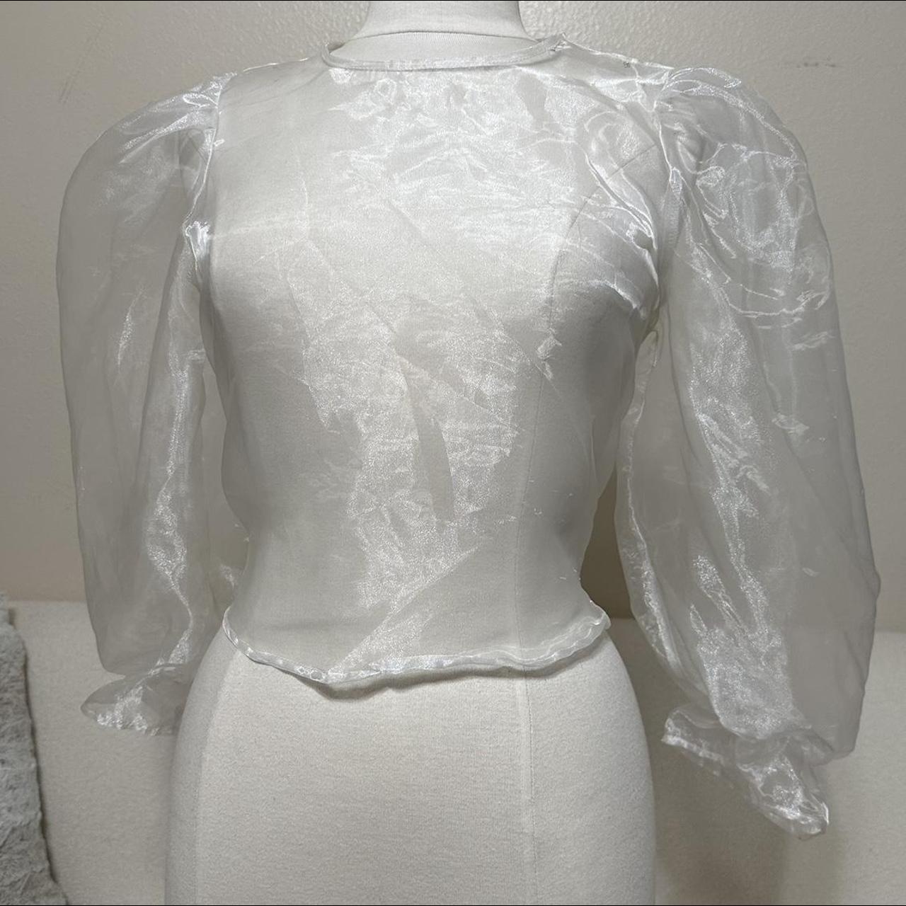 Vintage 90s 2000s Y2K sheer mesh top. Transparent... - Depop