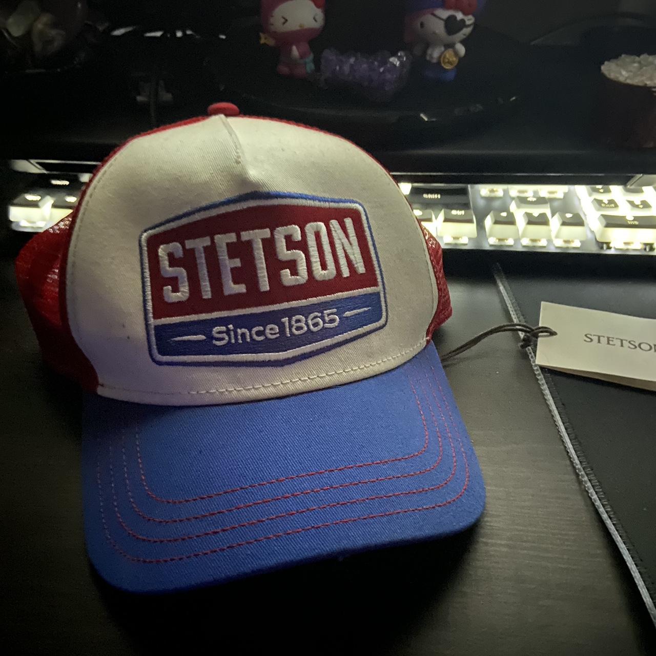 Stetson Men's Red and Blue Hat | Depop