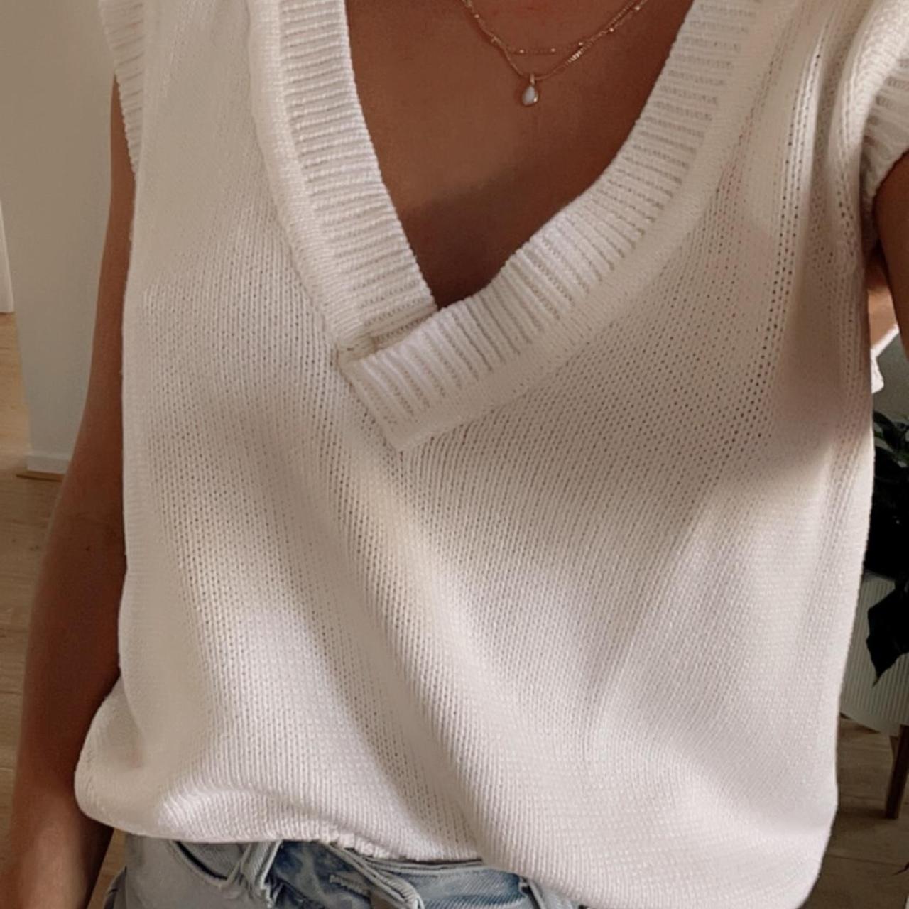 Glassons knit top white size XS - Depop
