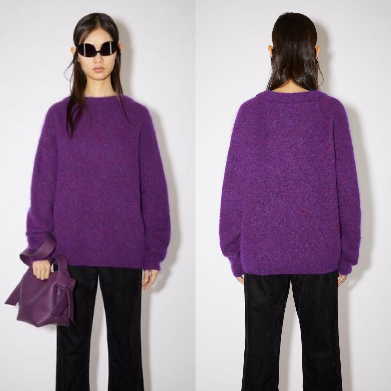 Acne Studios Dramatic Mohair Jumper Violet purple... - Depop