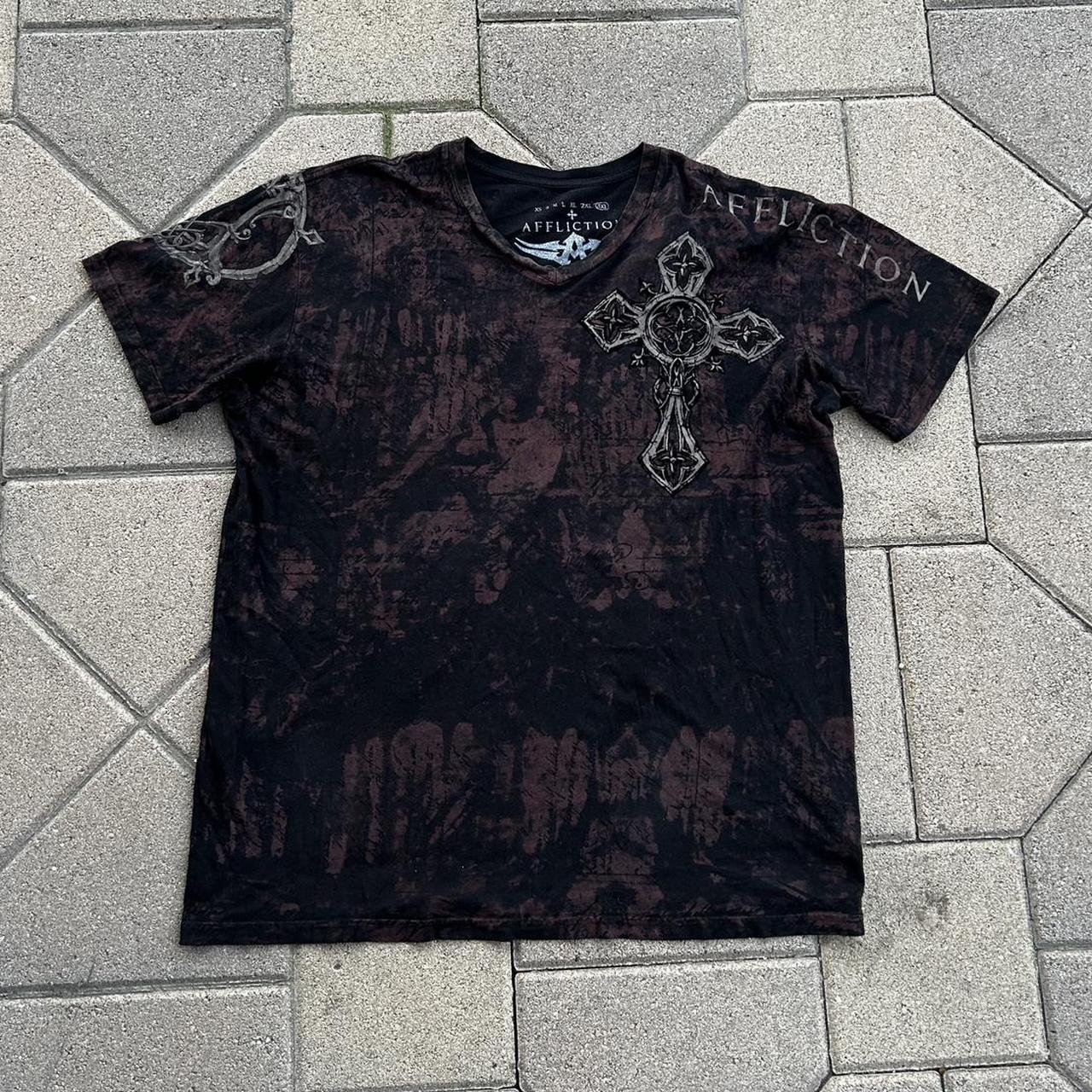 Affliction Cross and Wings Shirt DM BEFORE... | Depop
