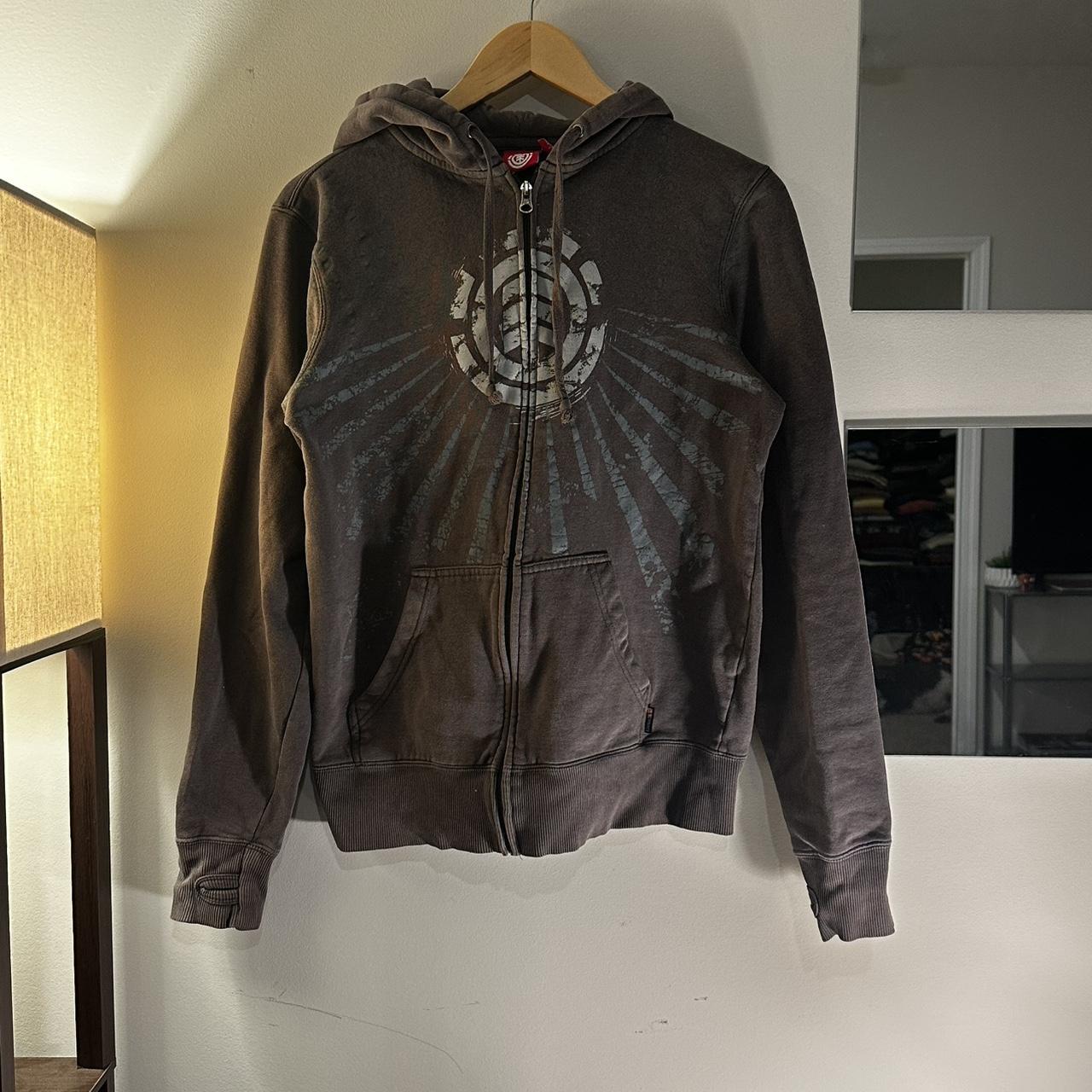 Element zip-up hoodie in grey and blue #skater - Depop