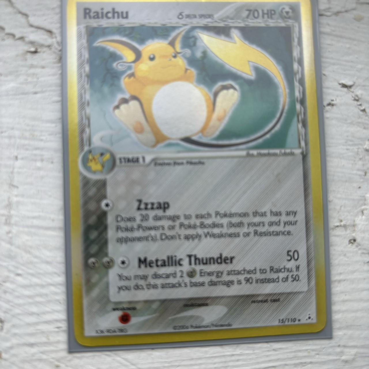 Rare Pokémon Raichu holo card #Pokemon #Raichu White... | Depop