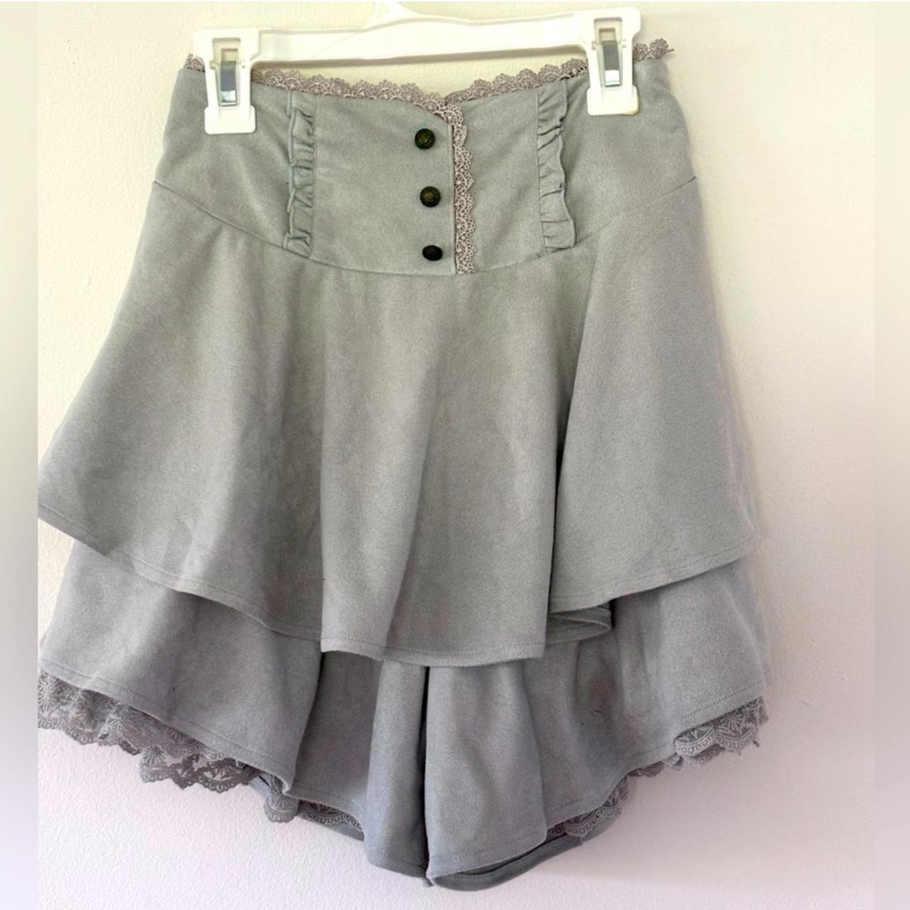 Axes femme grey “velvet” skort (shorts underneath... - Depop