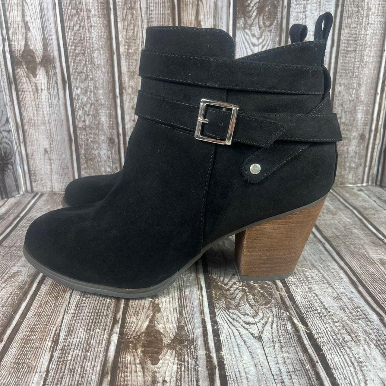 Torrid Black faux suede ankle booties Heeled Good... - Depop