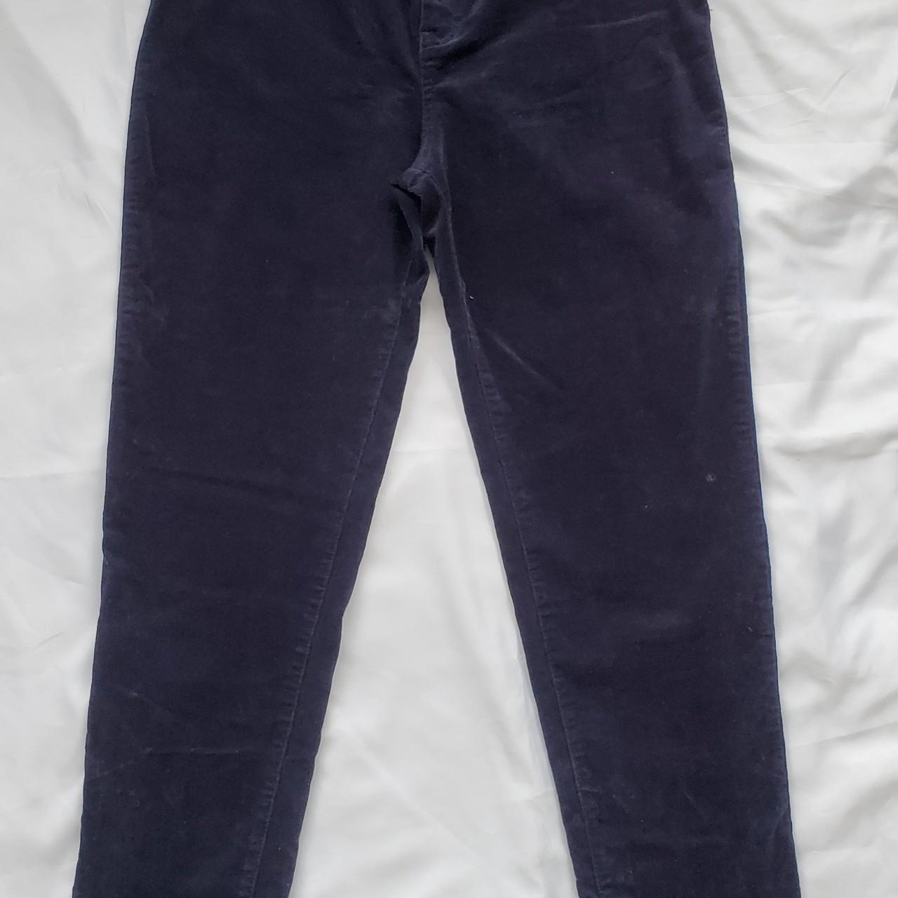 Ribbed Texture Navy Blue Pants - Large - Depop