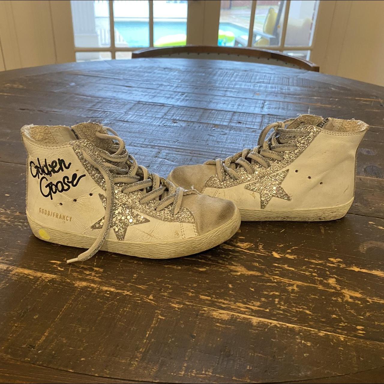 original kids golden goose shoes in black size 31.... - Depop