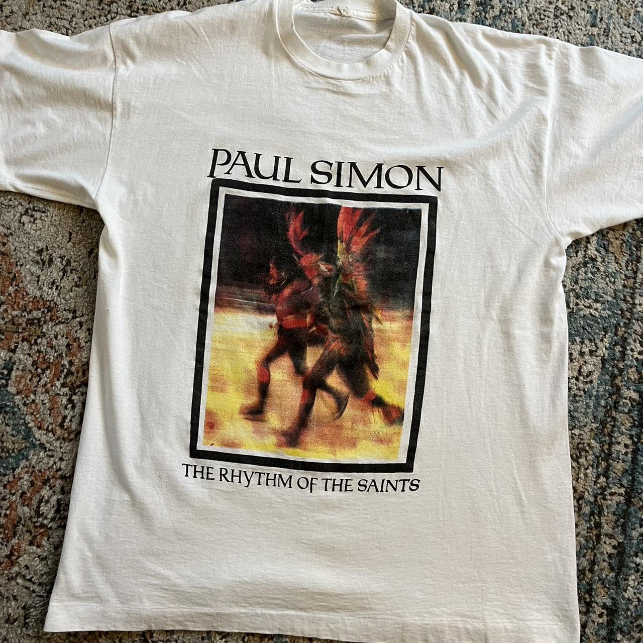 Vintage 90s Paul Simon tour Single stitched Band... - Depop