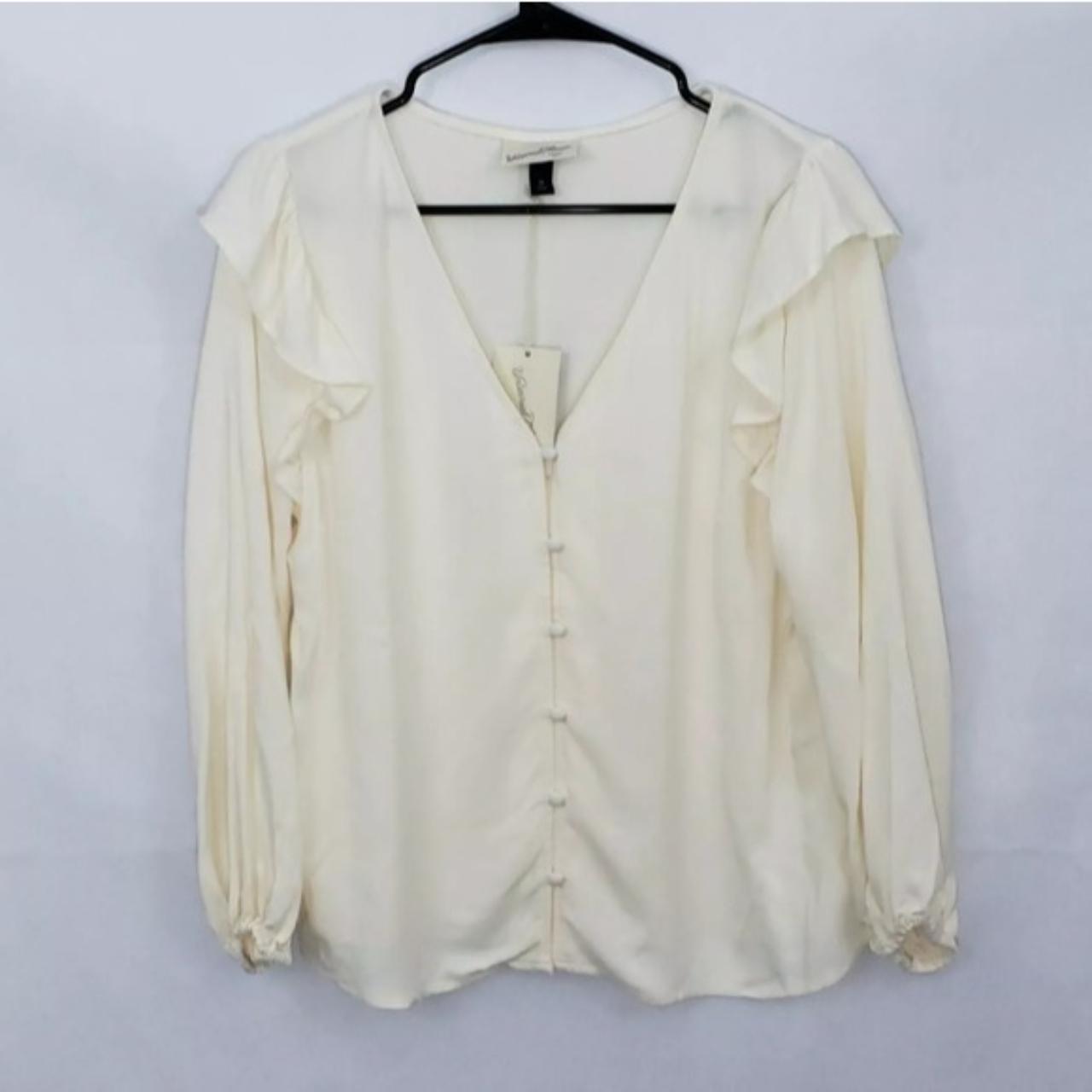 Universal Thread Women's Cream Blouse | Depop